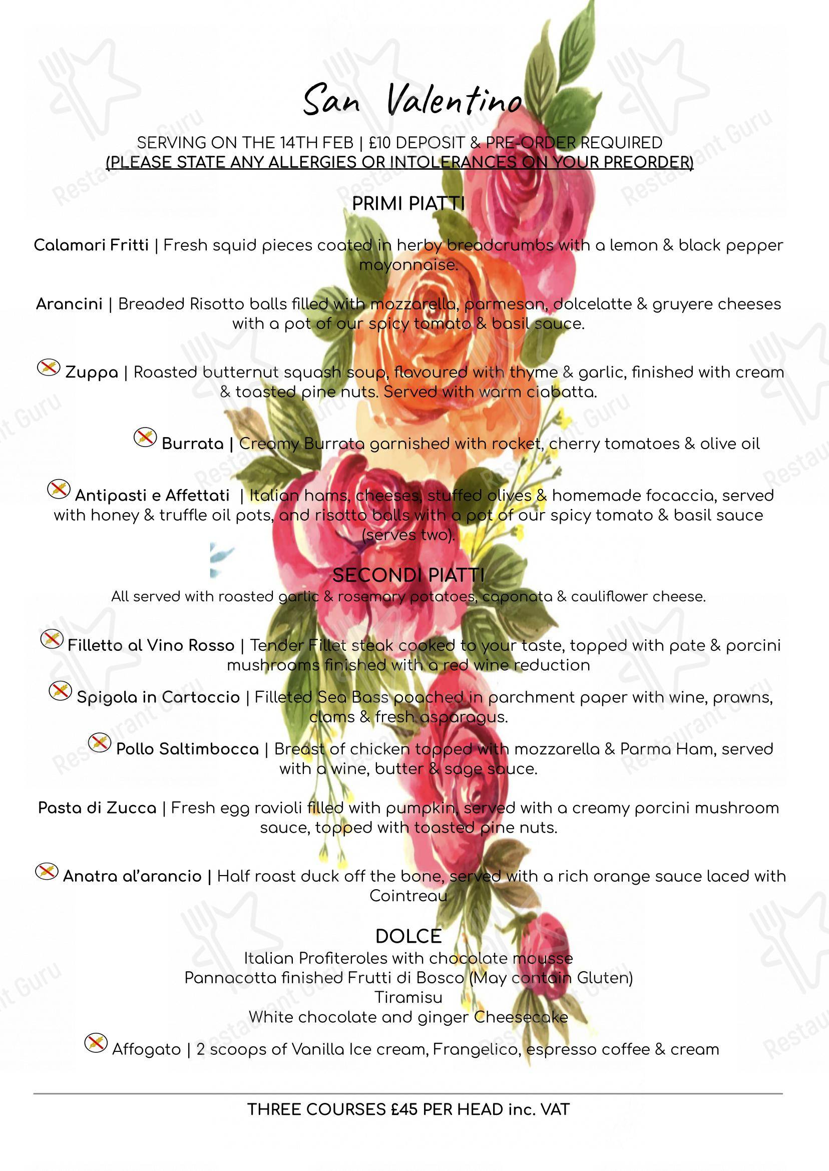 Menu at La Terrazza Ristorante Italiano restaurant, Rugeley, 10 ...