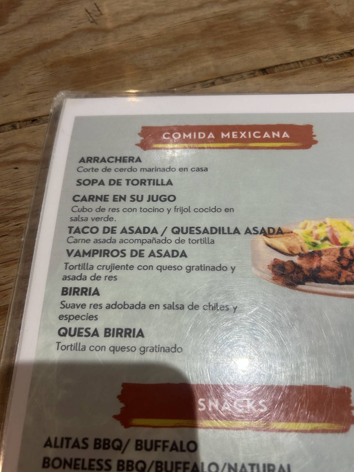 Menu at La casa del Buffet Moira Mazatlán restaurant, Mazatlán