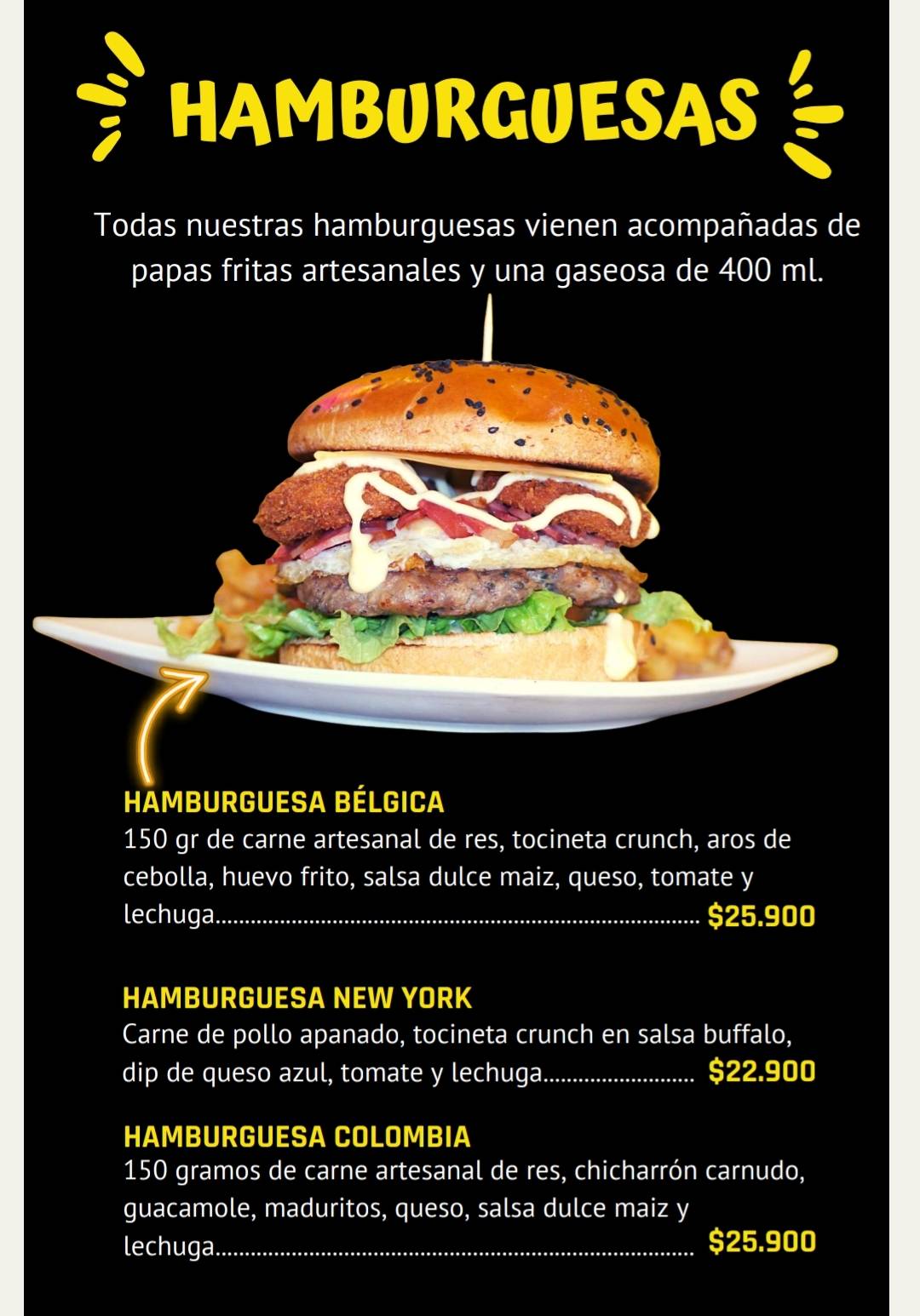 Carta del restaurante La internacional salchipaperia, Bogotá