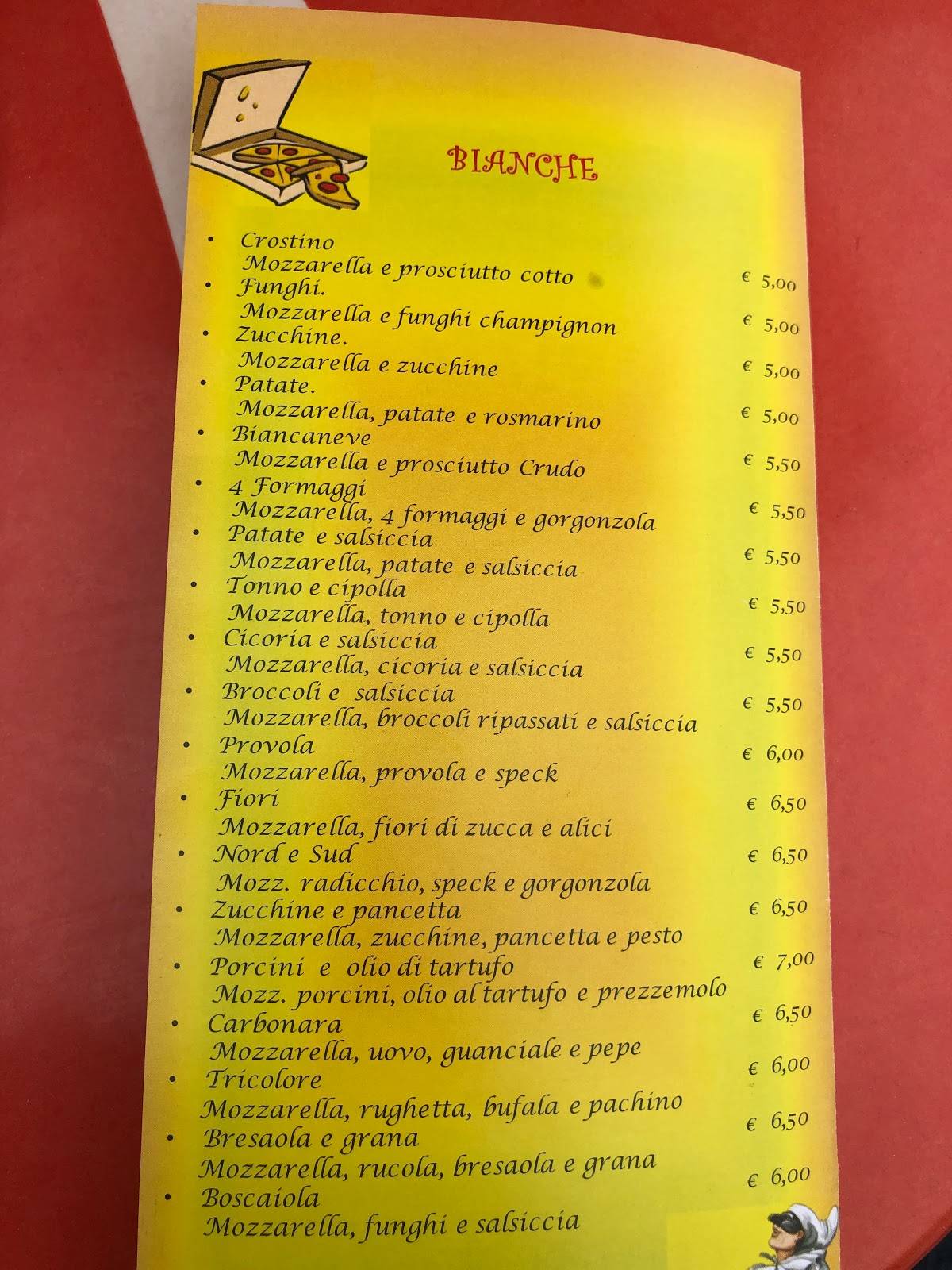 Menu da La vera pizza Torrespaccata ristorante, Roma
