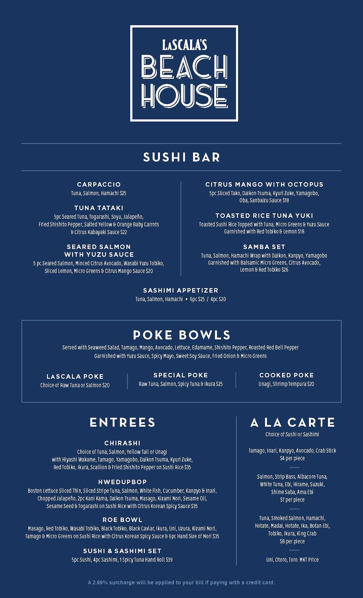 Menu at LaScala's Beach House pub & bar, Brigantine