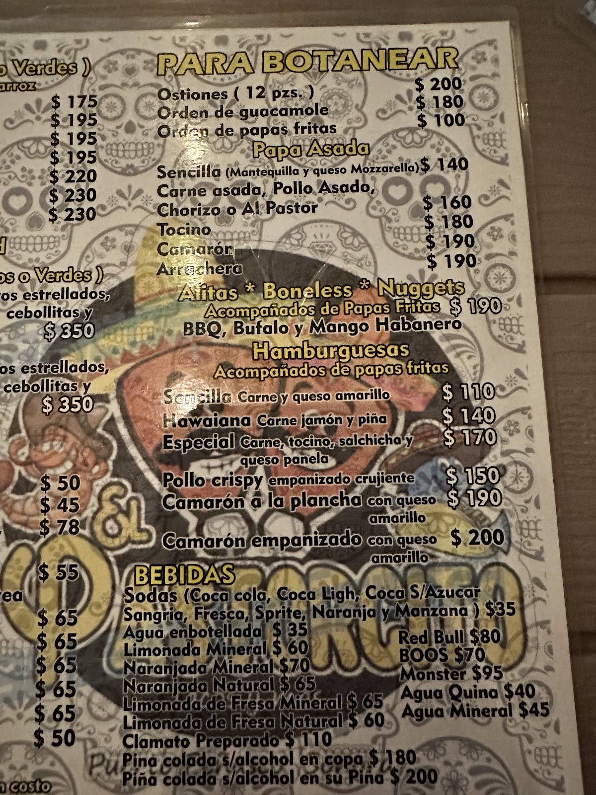 Carta del restaurante Taco Laka Laka Mar, Puerto Peñasco