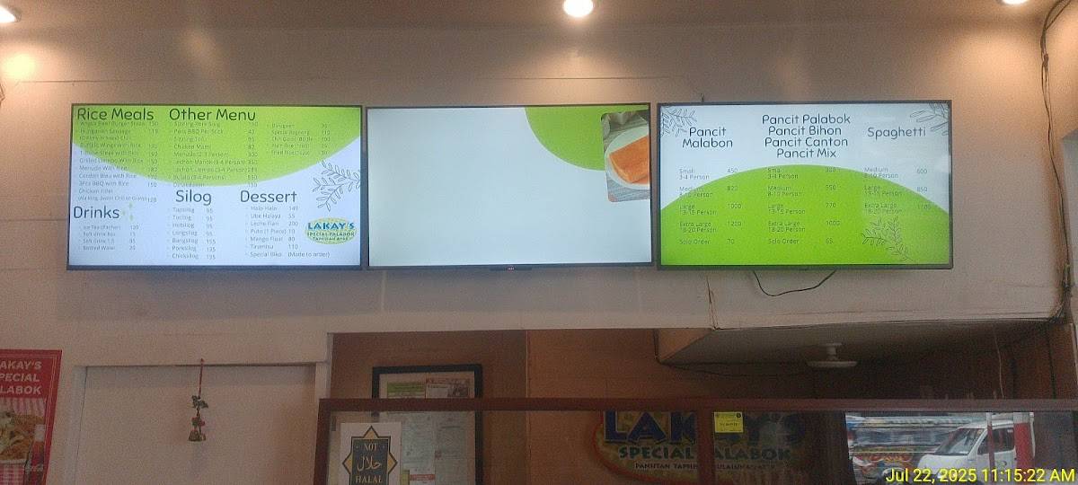 Menu at Lakay's Special Palabok restaurant, Taguig, 217 M.L. Quezon St.