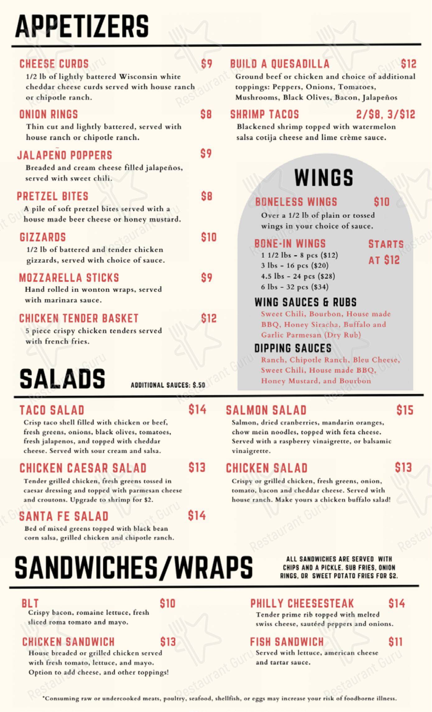 Menu at Lake Hallie Golf Course / Bar & Restaurant, Chippewa Falls ...