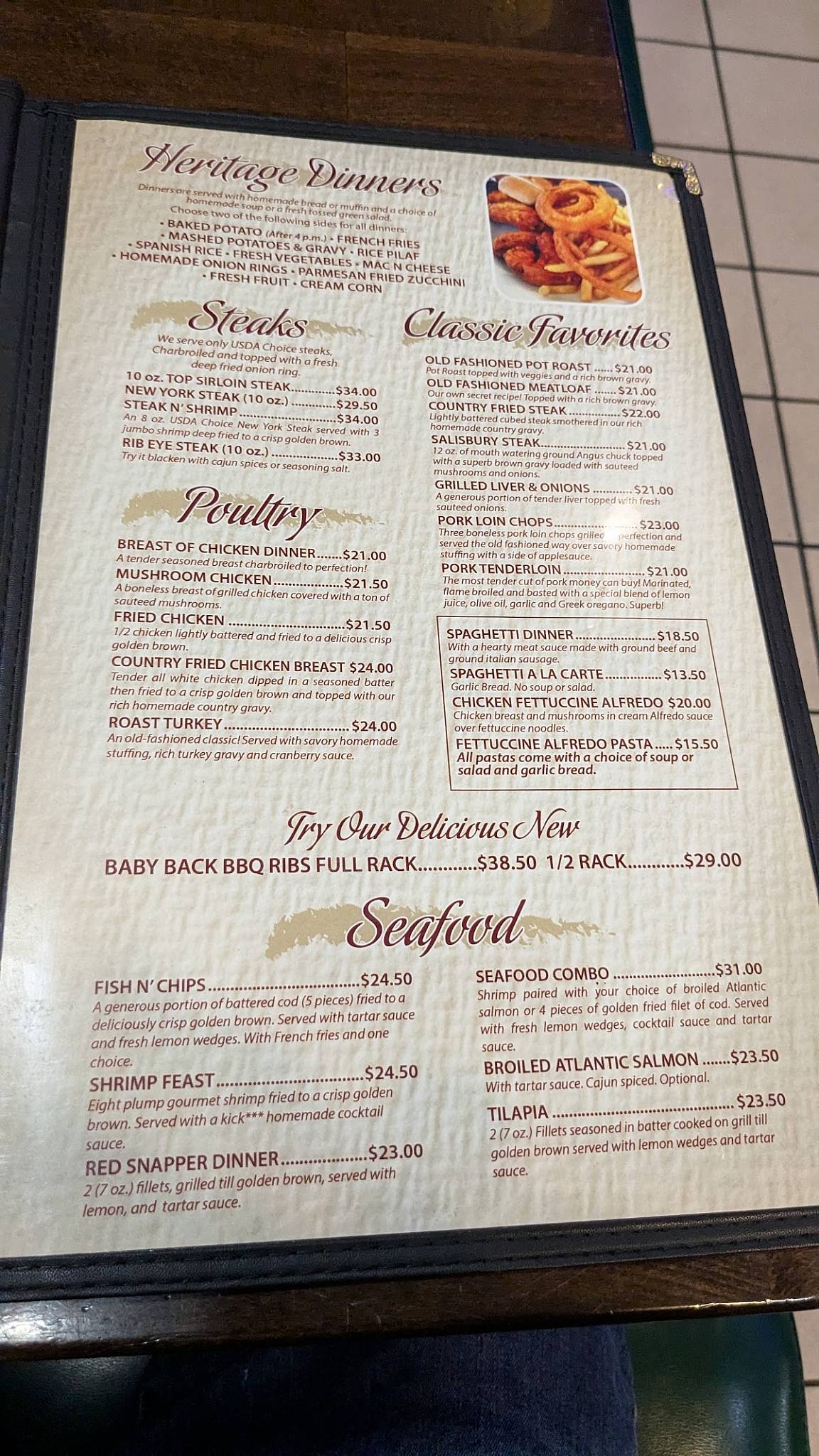 Menu at Heritage Family Pantry restaurant, Lakewood, E Carson St