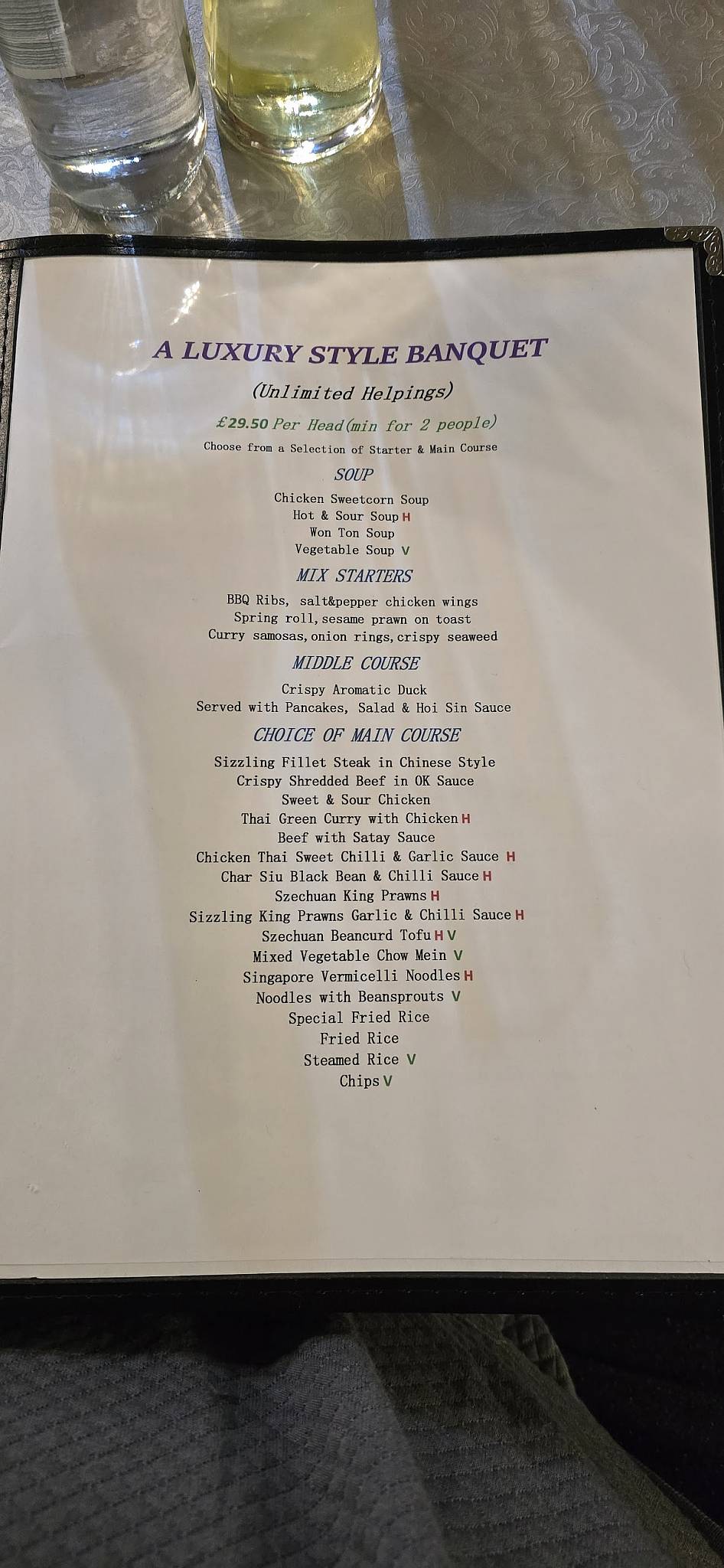 Menu at The Honey Tree restaurant, Morecambe