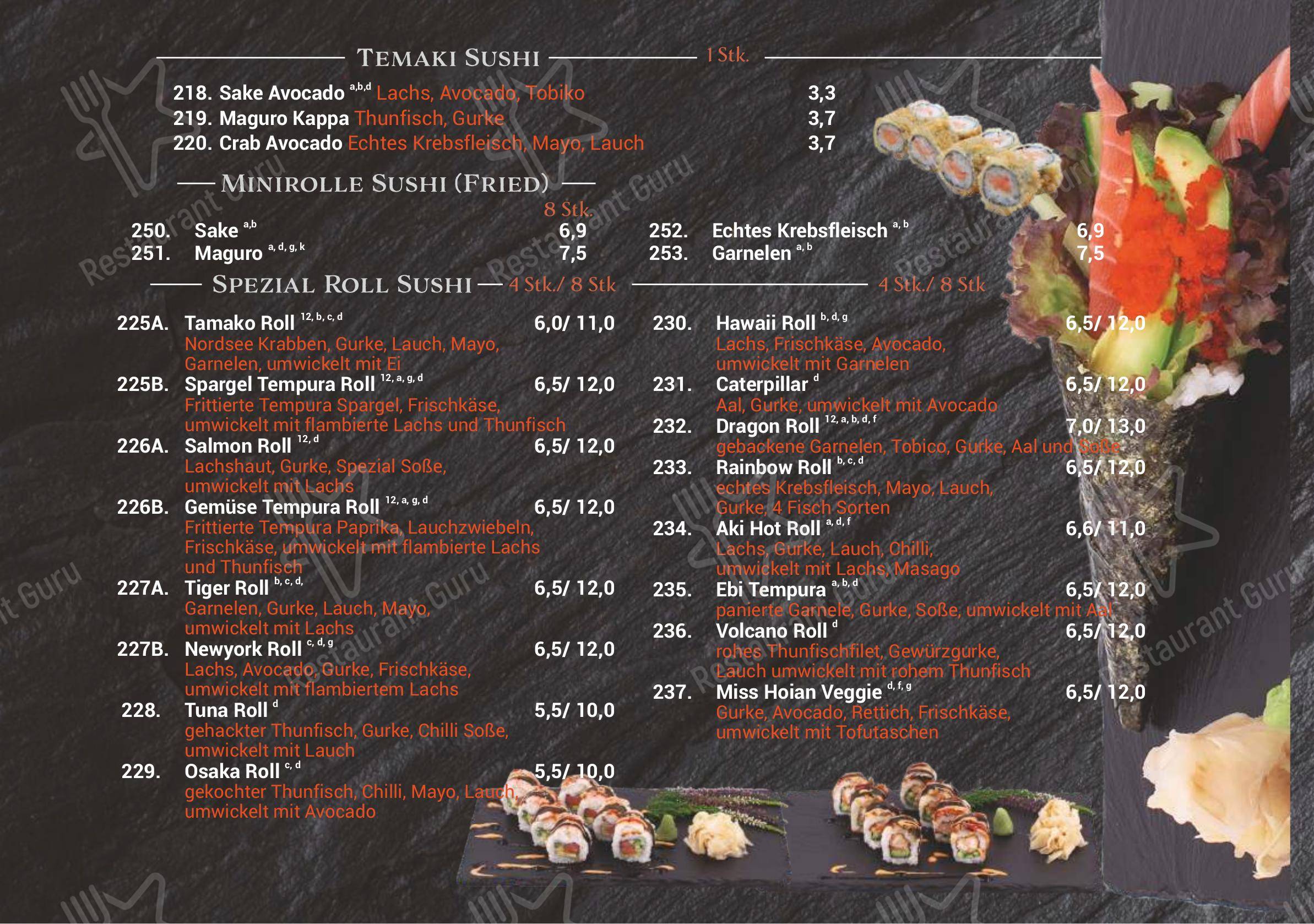 Speisekarte von Miss Hoi An – Asian Restaurant, Landau an der Isar