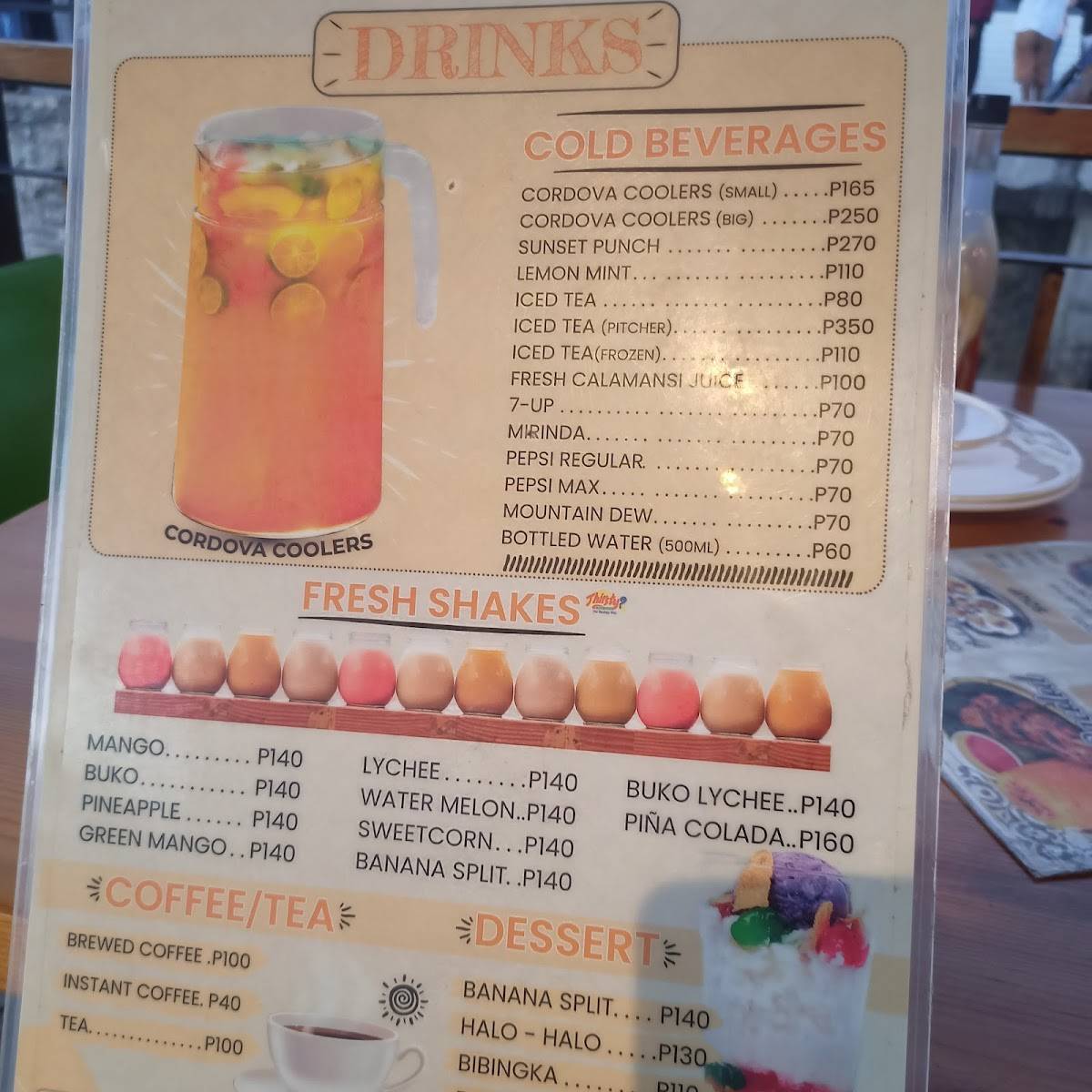 Menu at Lantaw Floating Native Restaurant - Cordova, Cebu City