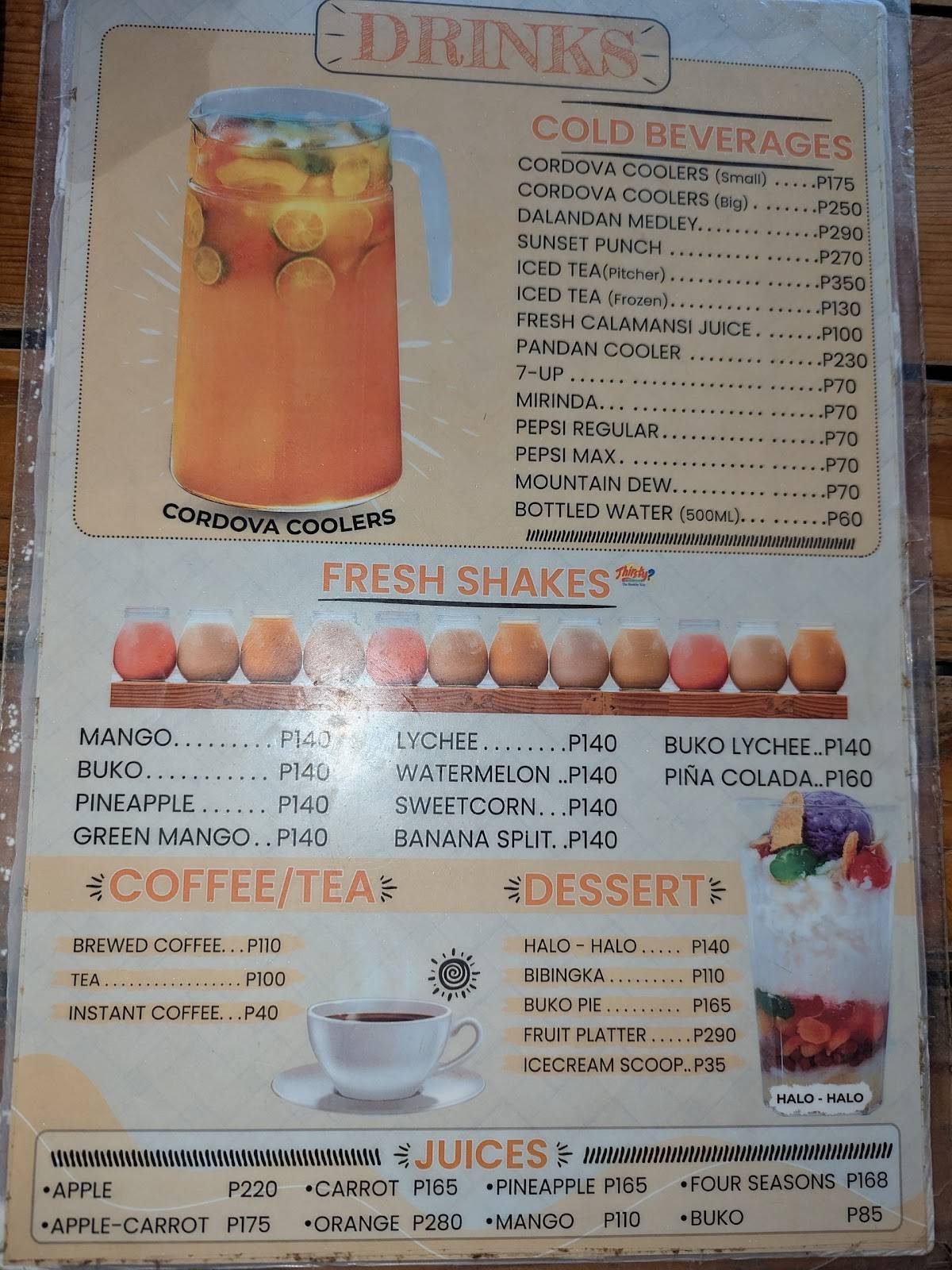 Menu at Lantaw Native Restaurant - Cordova, Cebu City