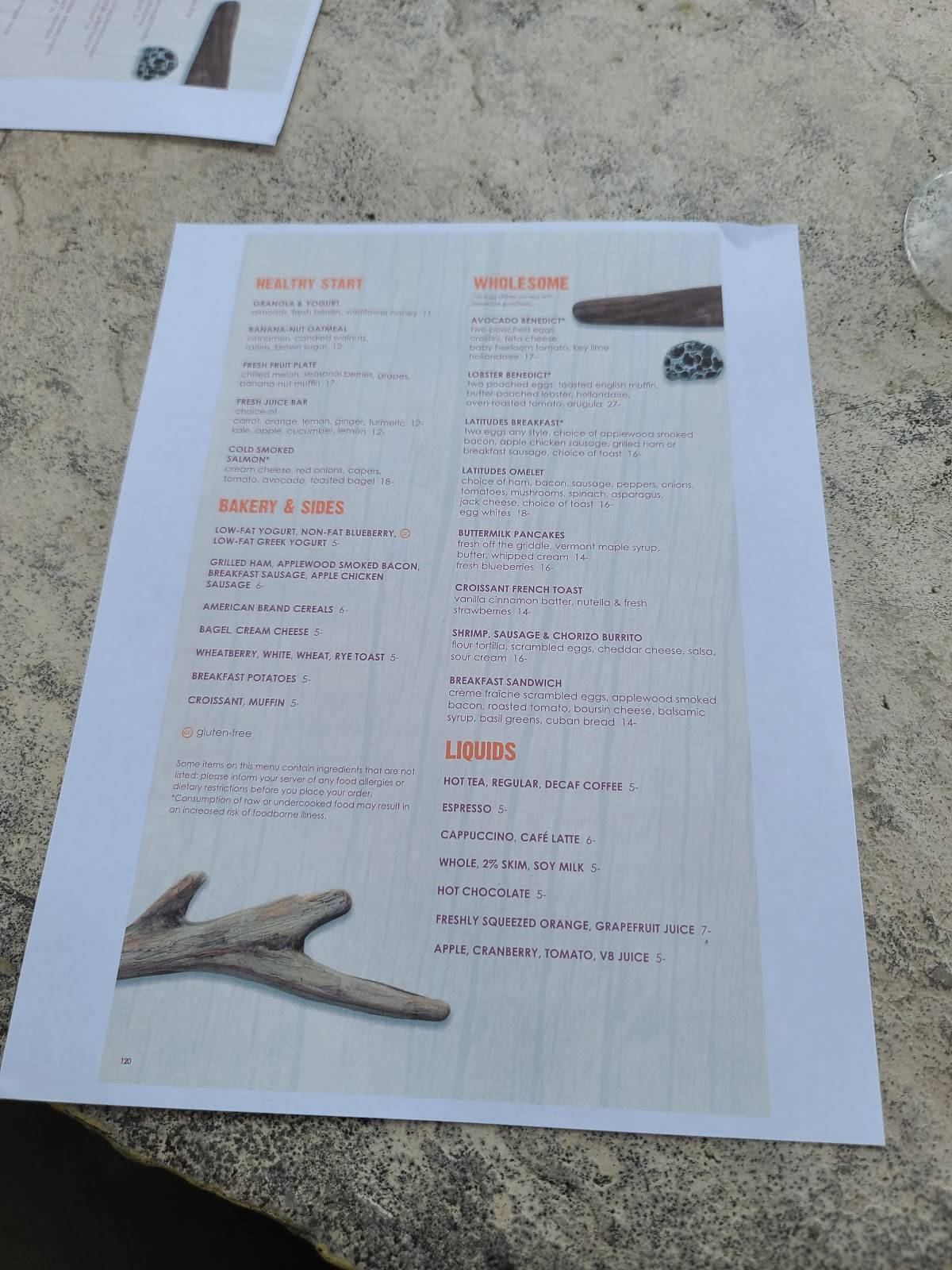 Menu at Latitudes - Sunset Key Cottages restaurant, Key West, 245 Front St