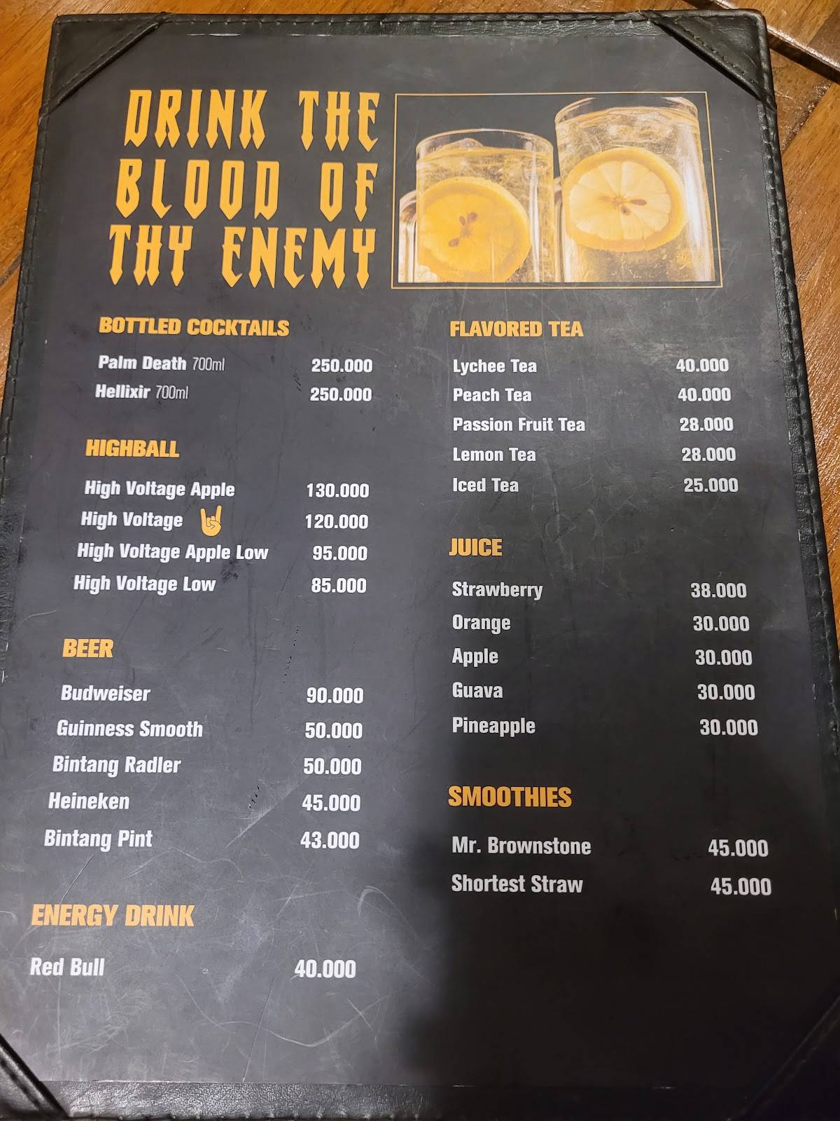 Menu at Lawless Burgerbar Menteng, Central Jakarta, Jl. H. Agus Salim No.60