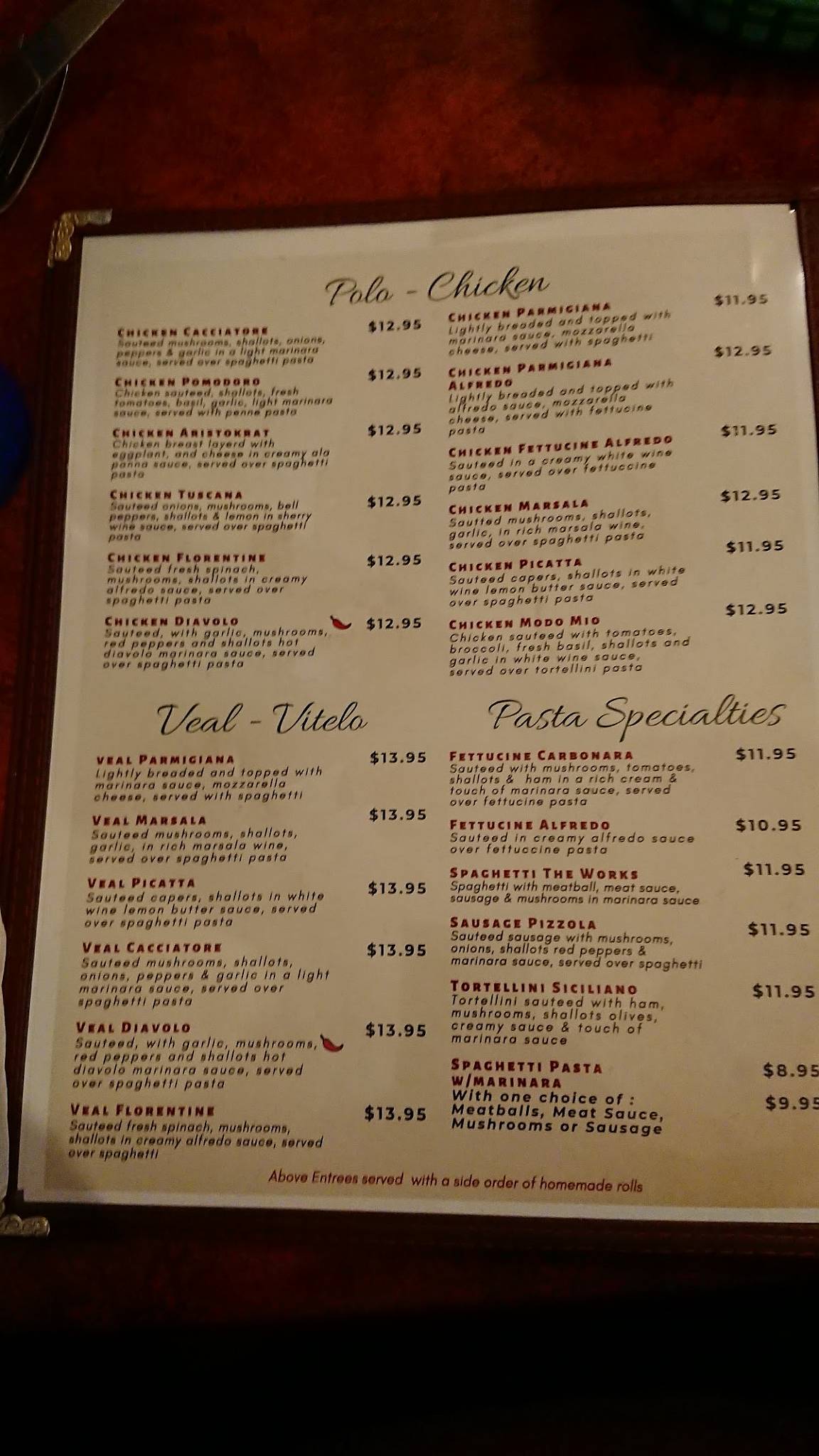 Menu at Milano's Italian Restaurant, Lawton