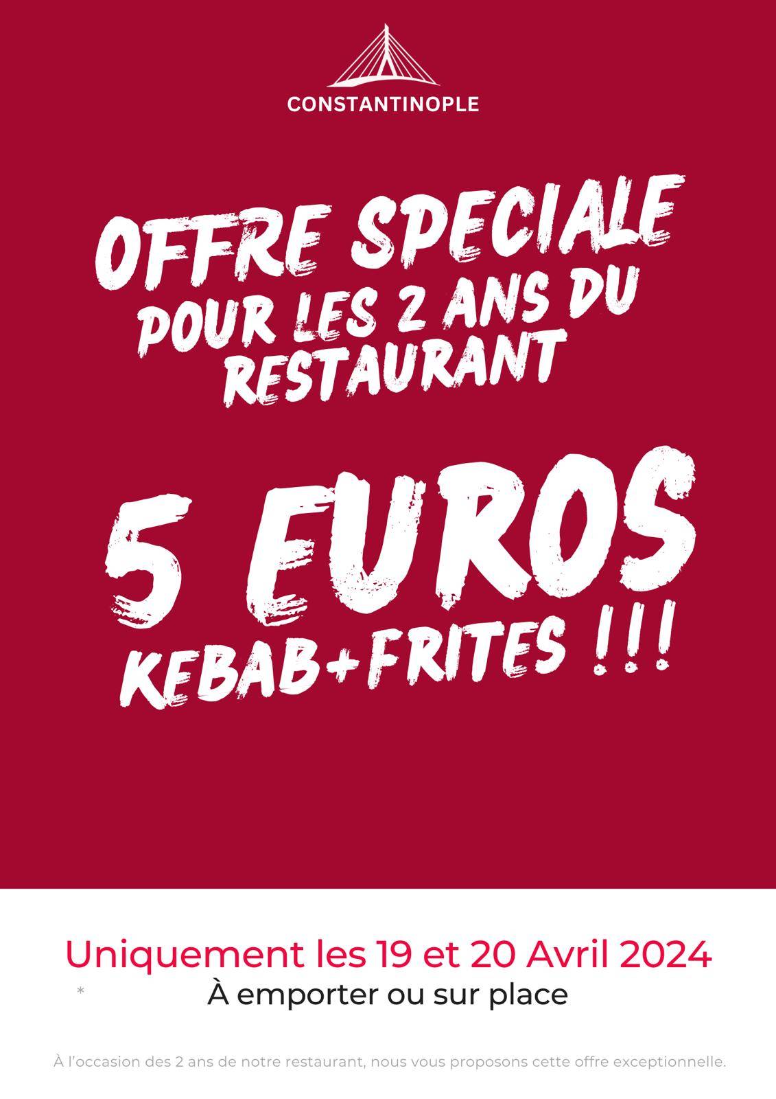 Carta del restaurante Le Constantinople, Pontoise