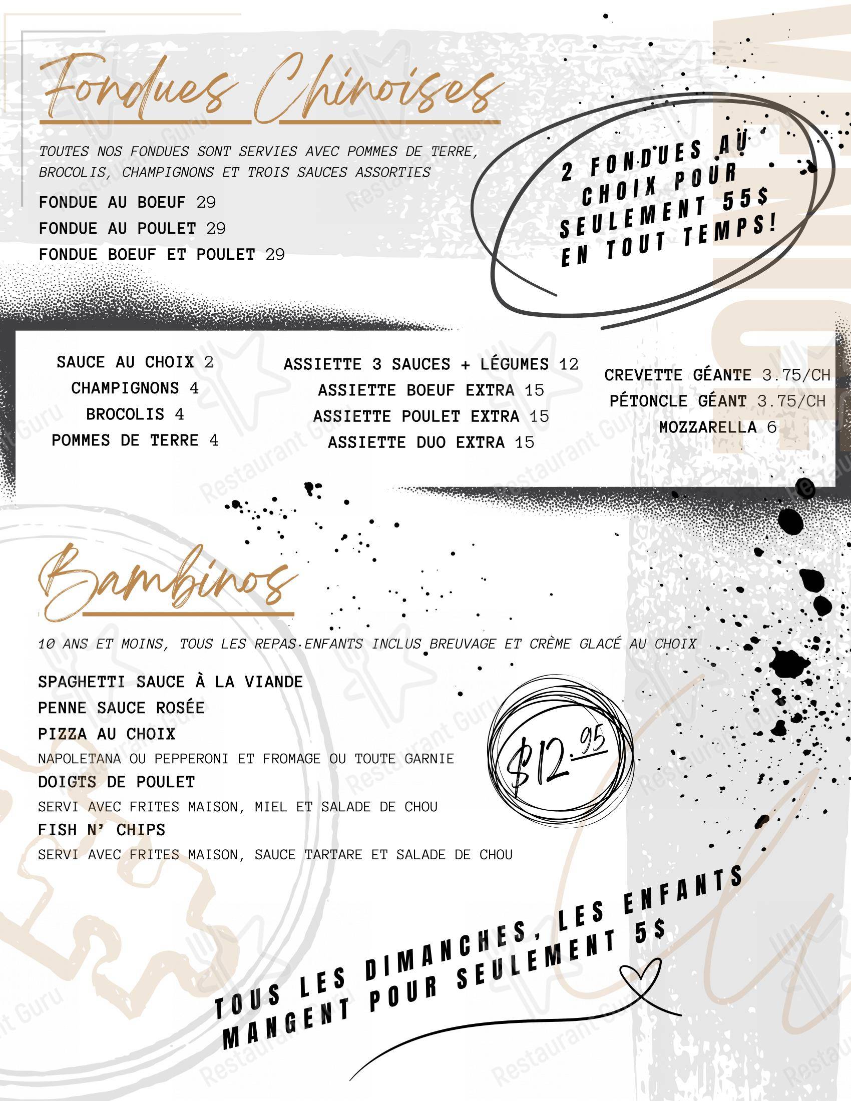 Menu au Restaurant Le Four De Saint-Eustache, Saint-Eustache