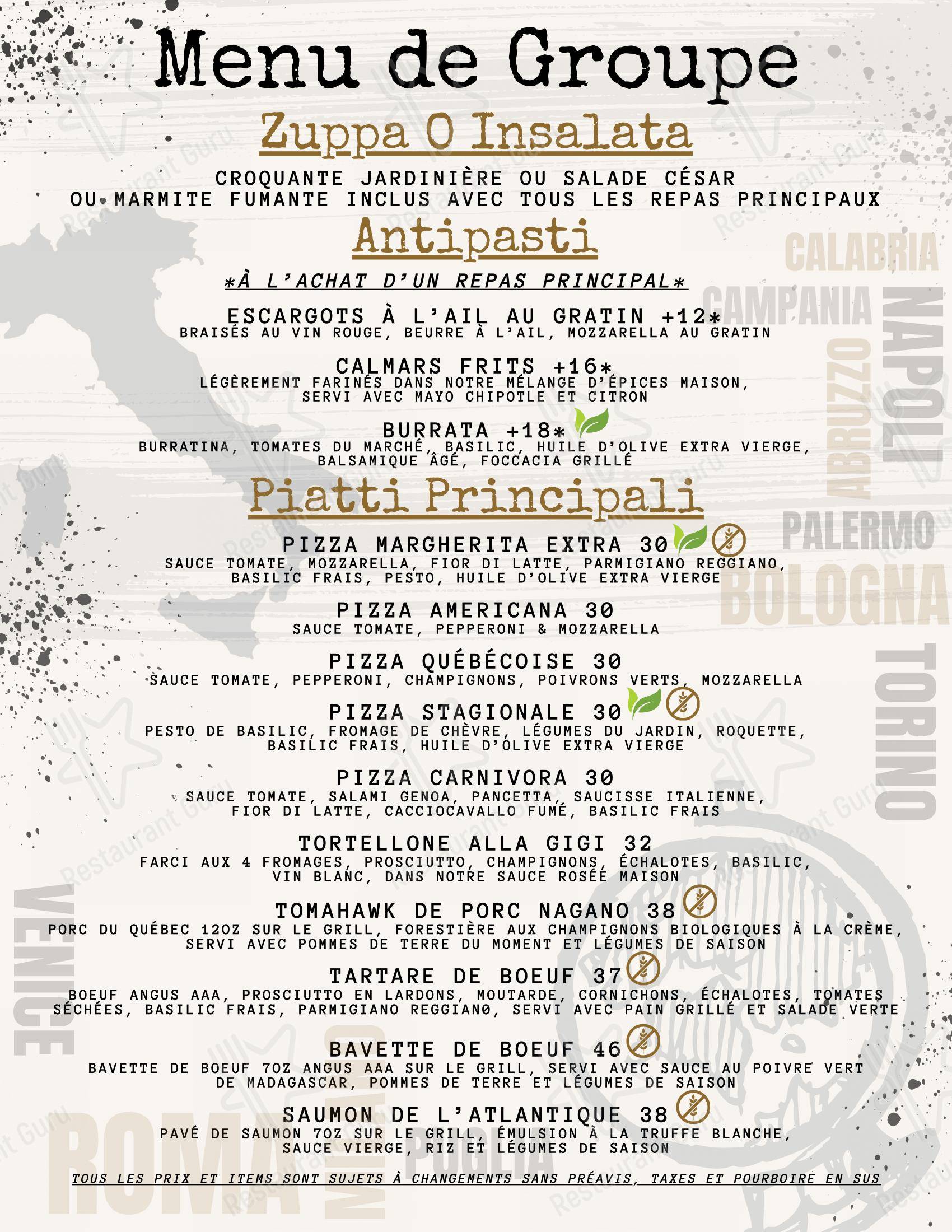Menu au Restaurant Le Four De Saint-Eustache, Saint-Eustache