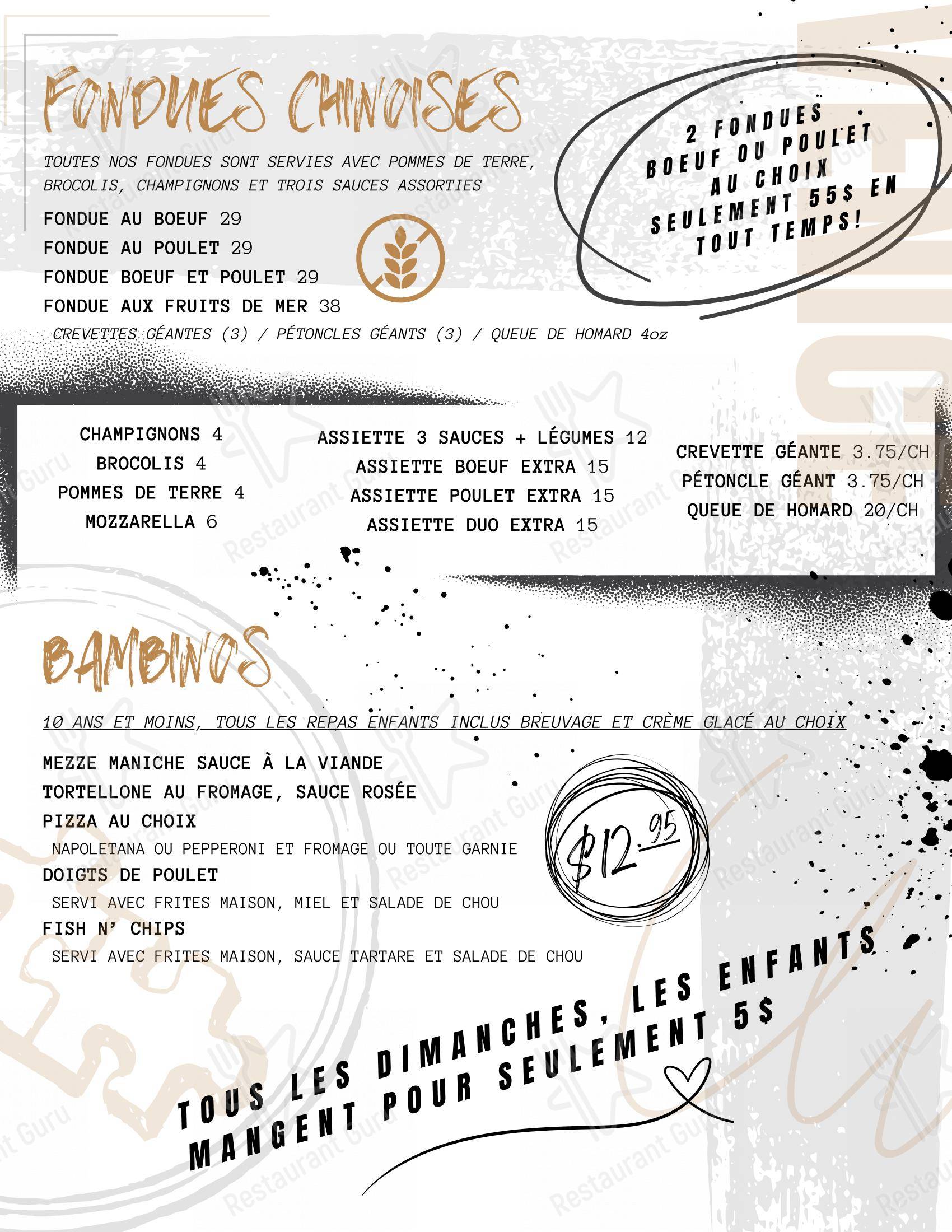 Menu au Restaurant Le Four De Saint-Eustache, Saint-Eustache
