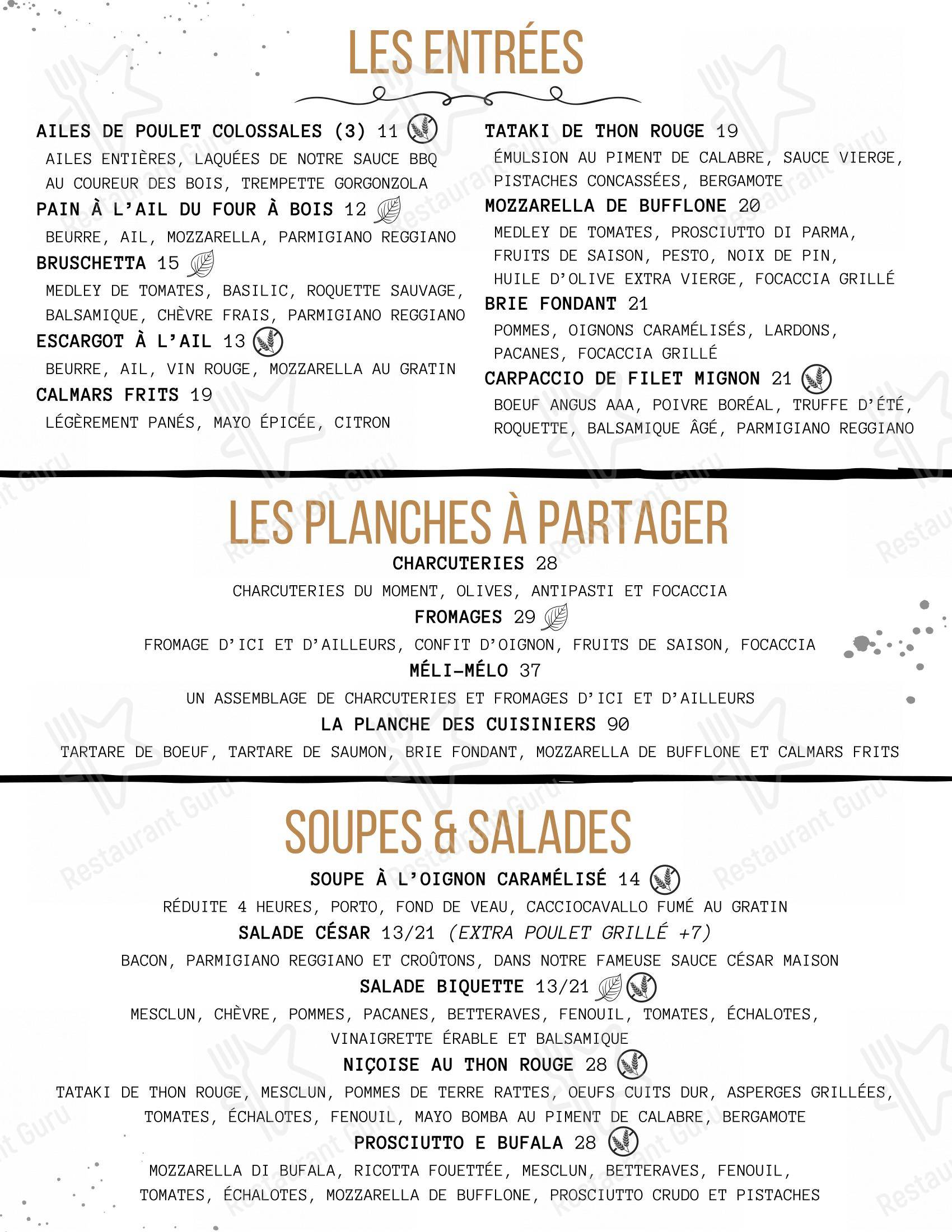 Menu au Restaurant Le Four De Saint-Eustache, Saint-Eustache
