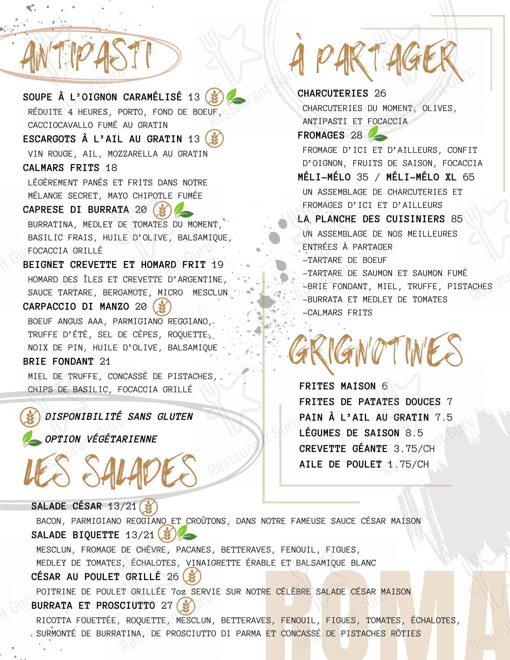 Menu au Restaurant Le Four De Saint-Eustache, Saint-Eustache