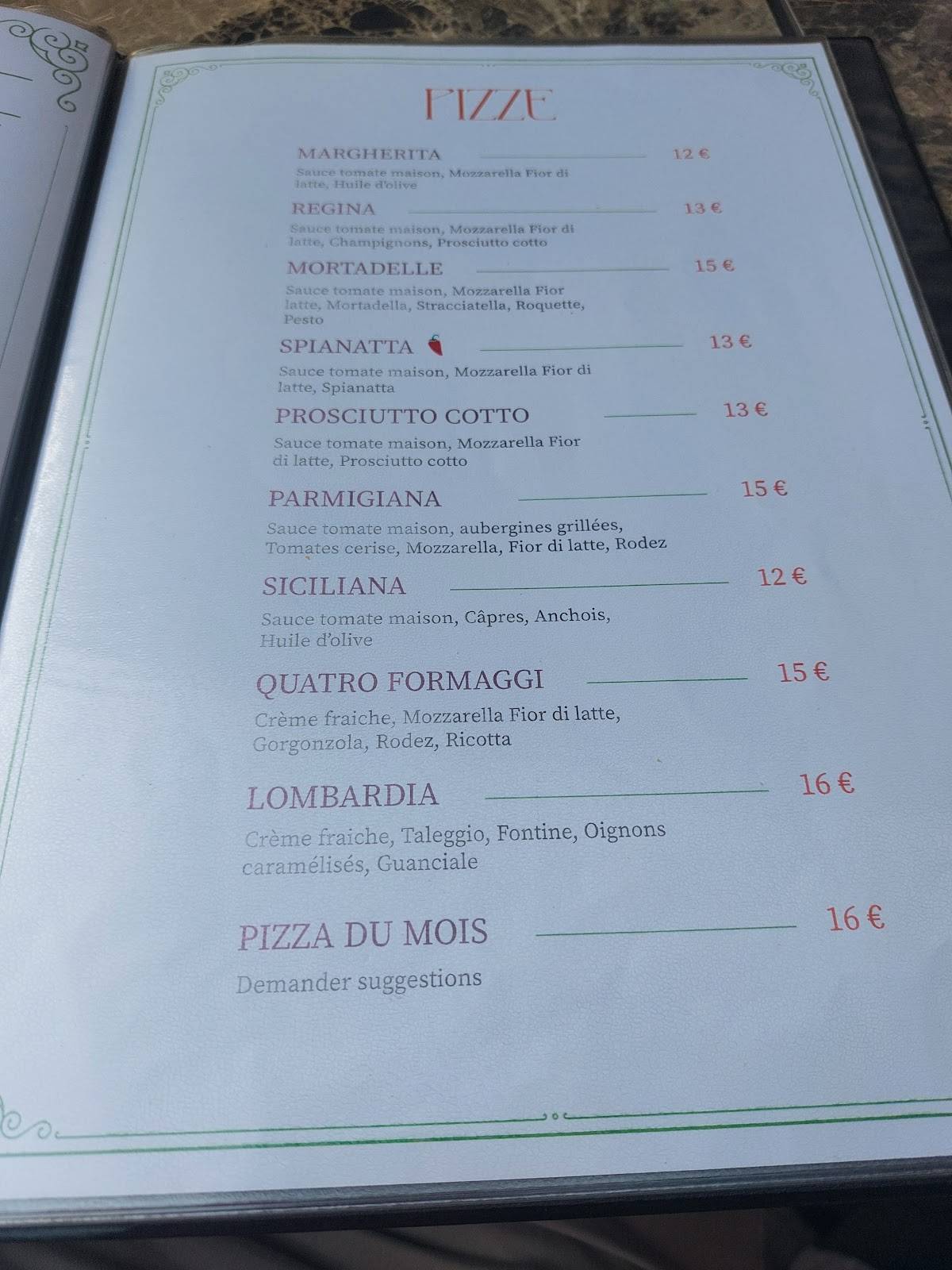 Menu au Le Pézenas restaurant, Pézenas