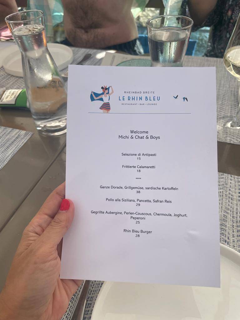 Speisekarte von Le Rhin Bleu, Basel