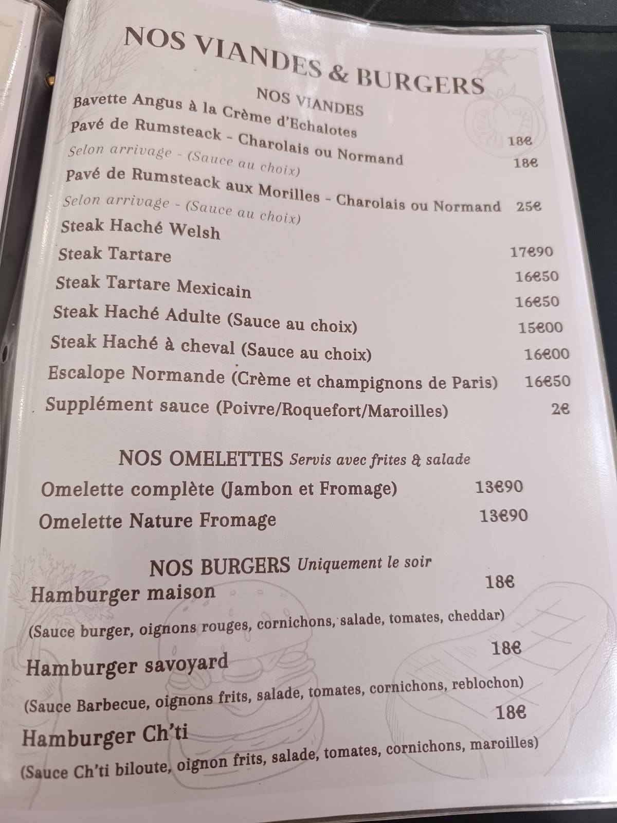 Menu au Le Saint Pierre restaurant, Berck