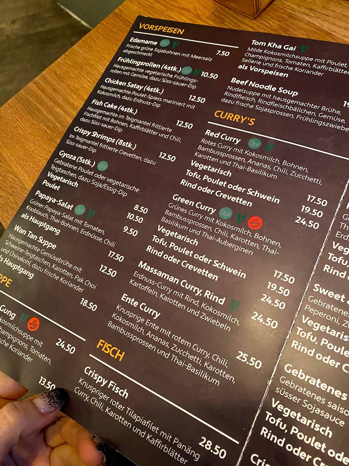 Speisekarte von LeBua Thai Restaurant, Basel