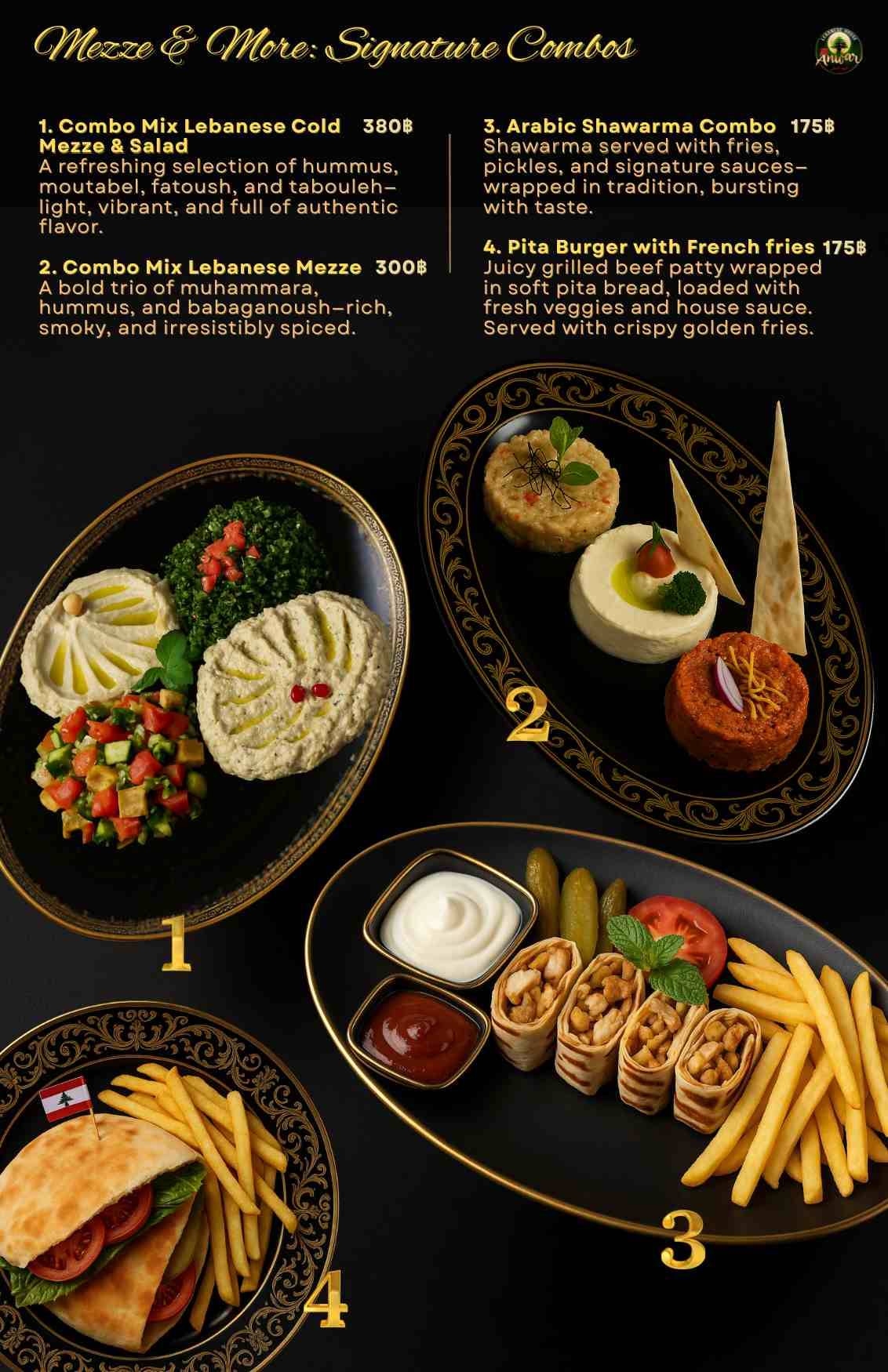 Menu at Lebanese house. البيت اللبناني restaurant, Pattaya City