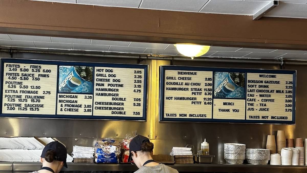 Menu au Leblanc Patates fast food, Huntingdon