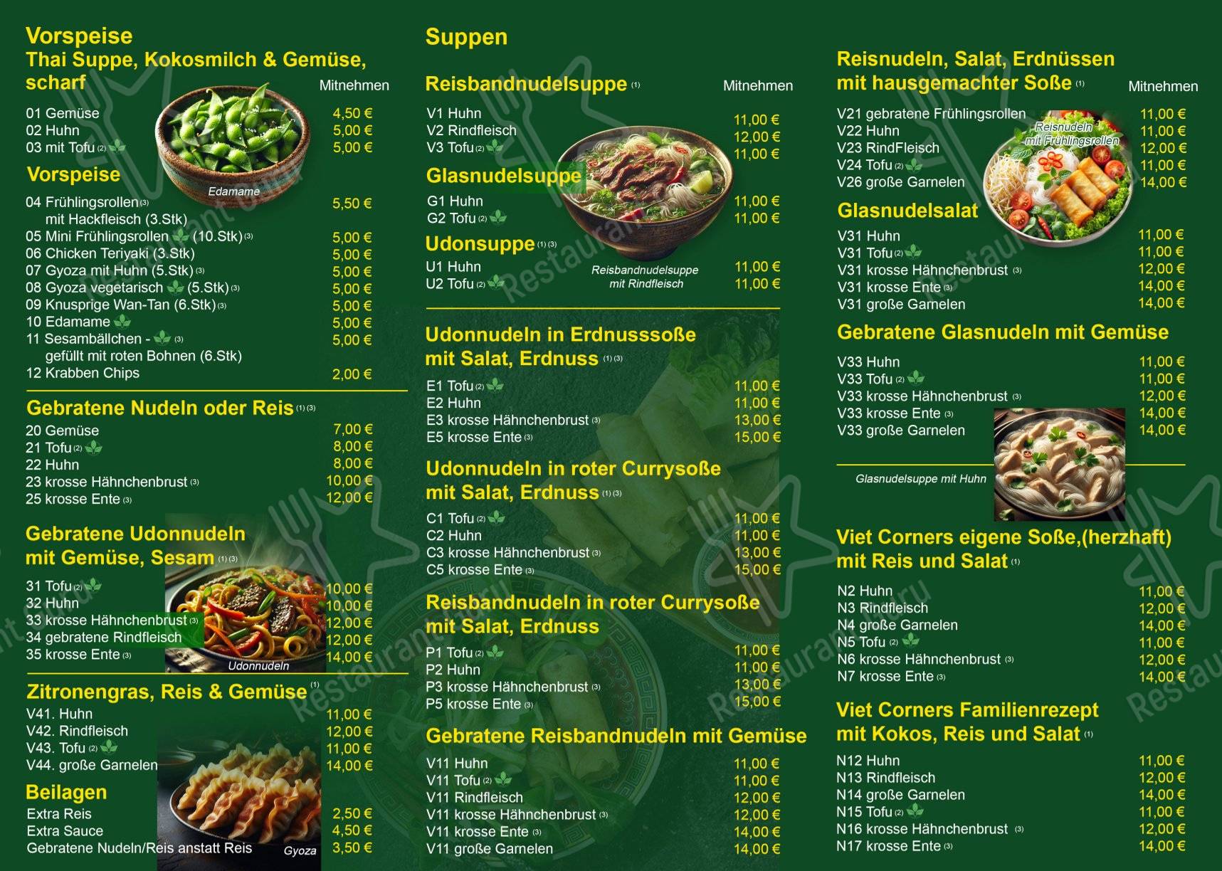 Speisekarte von Viet Corner restaurant, Leipzig