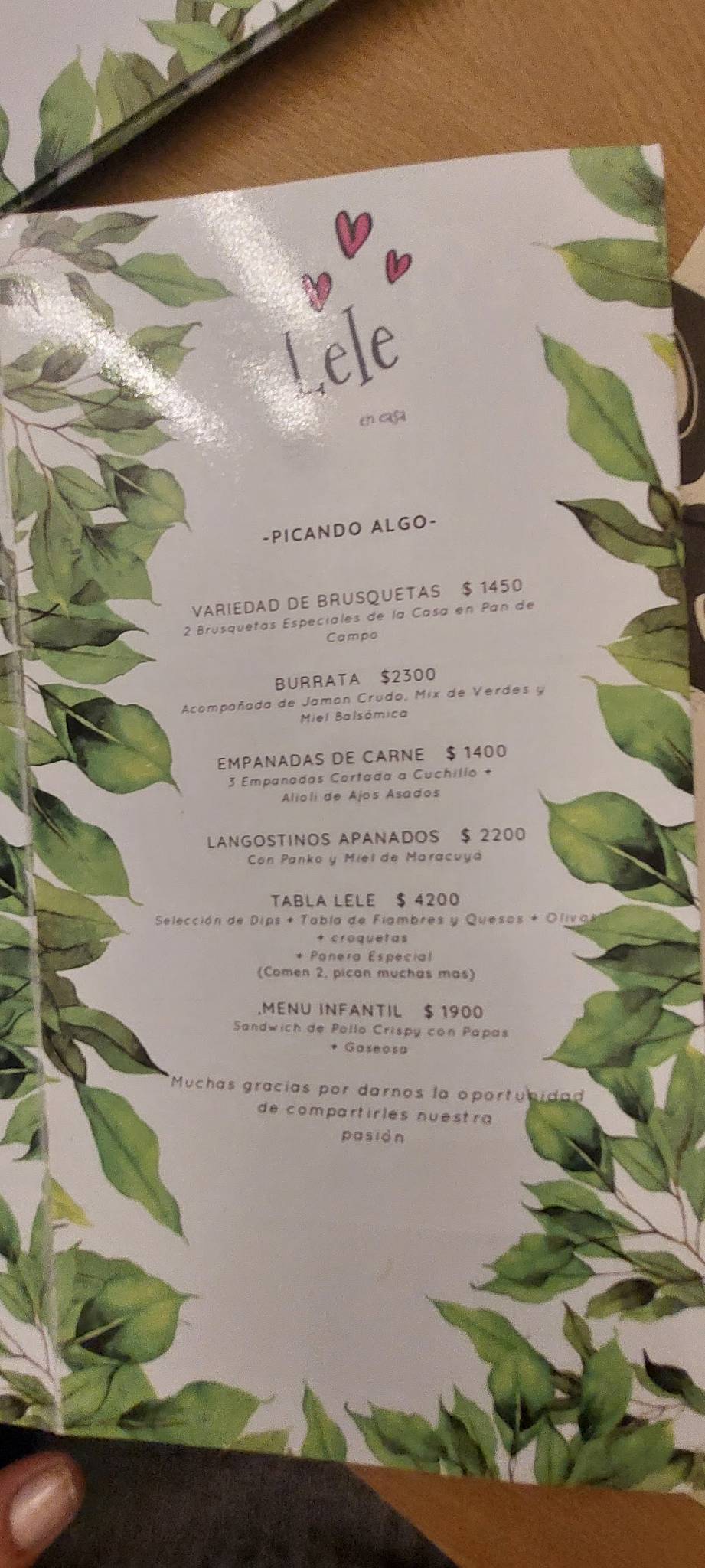 Carta de Lele en Casa, Villa Ballester