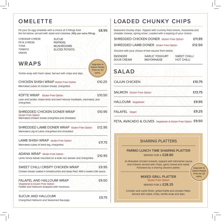 Menu at Lezzet Mediterranean bistro restaurant, Scarborough