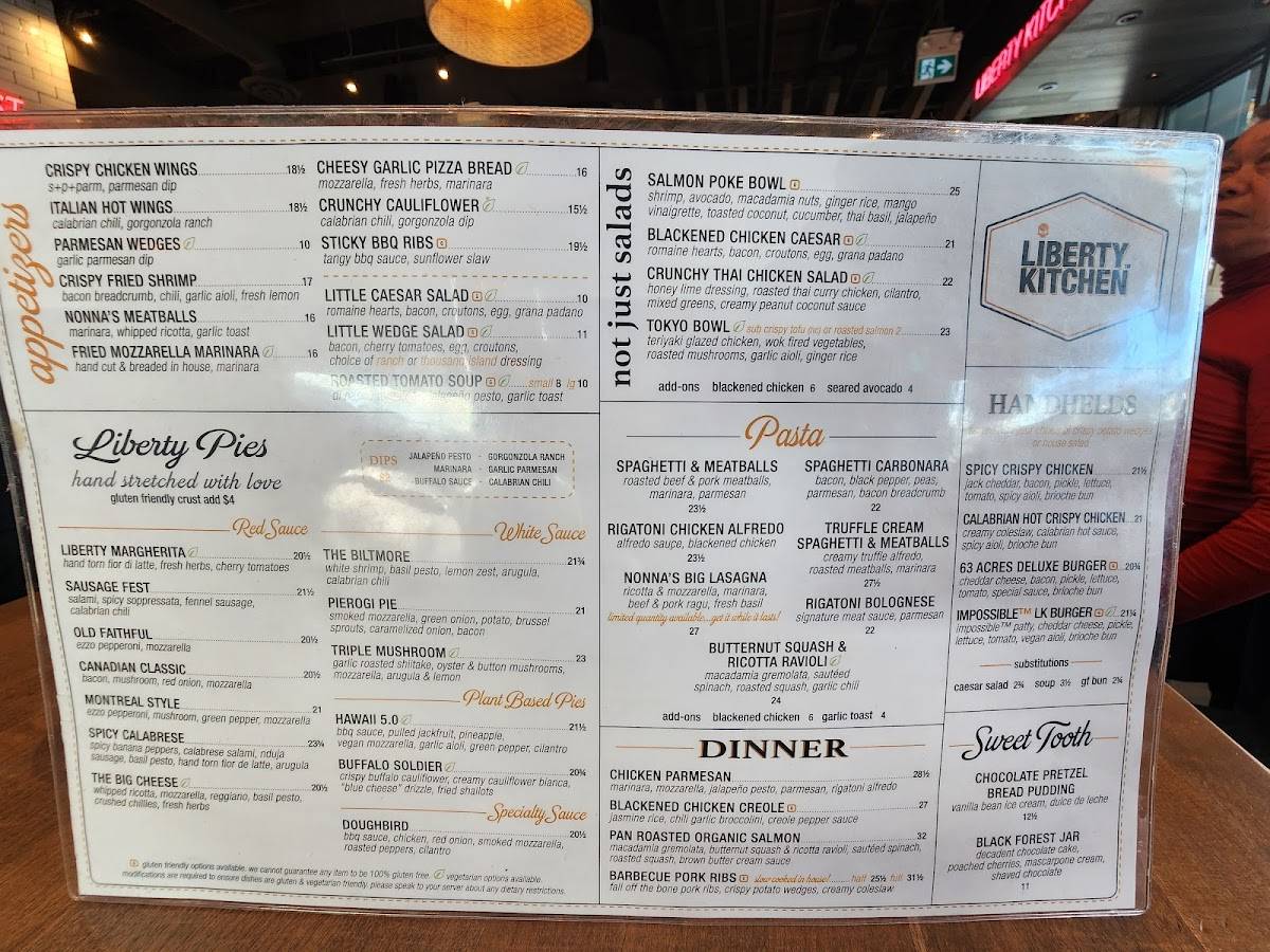 Menu at Liberty Kitchen Belmont restaurant, Langford