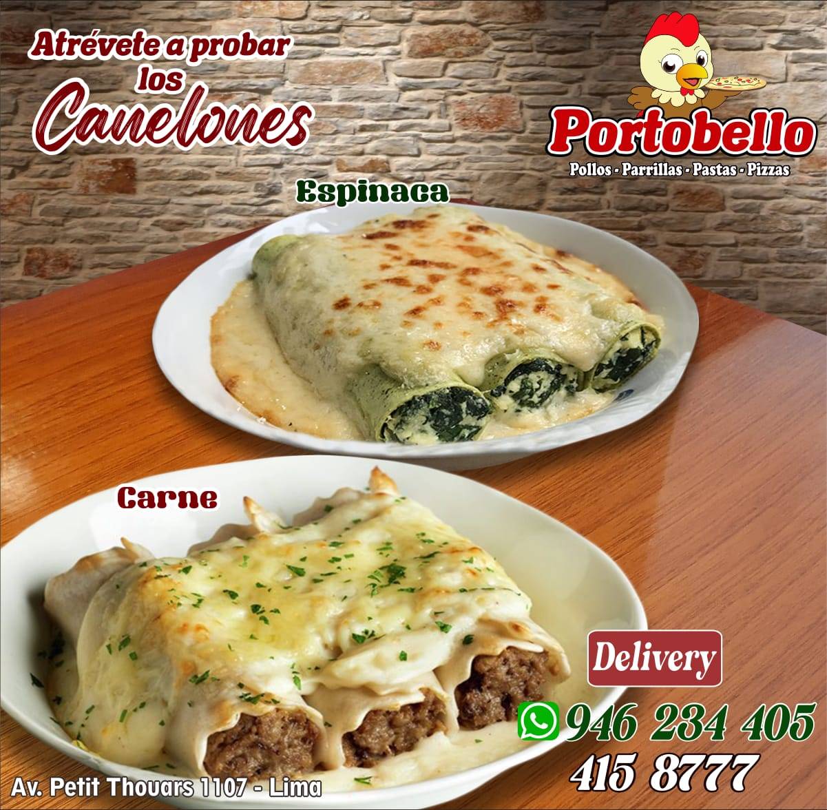 Carta del restaurante PORTOBELLO Pastas Chicken Grill, Lince