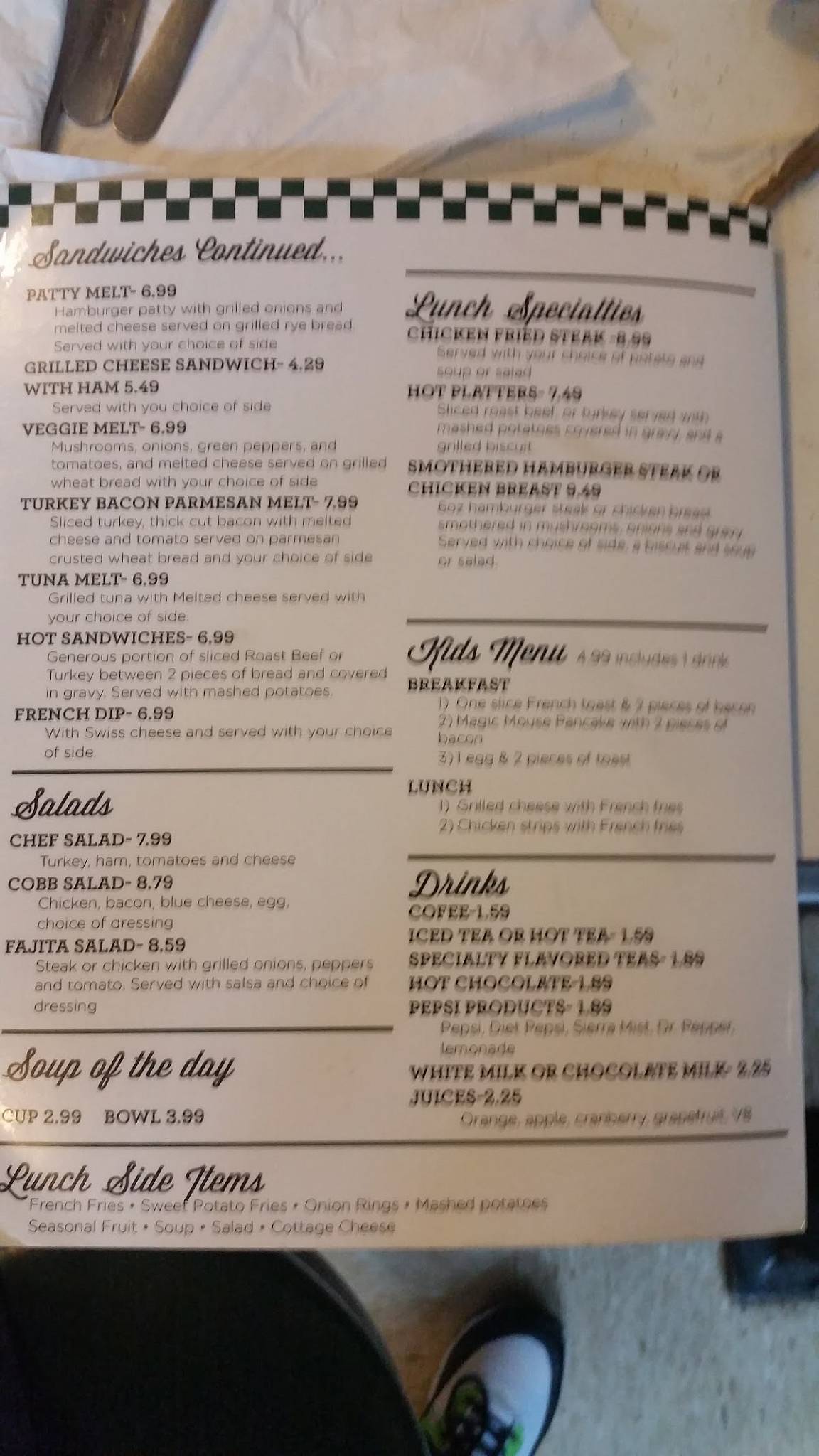 Menu at Lisa's Radial Cafe, Omaha
