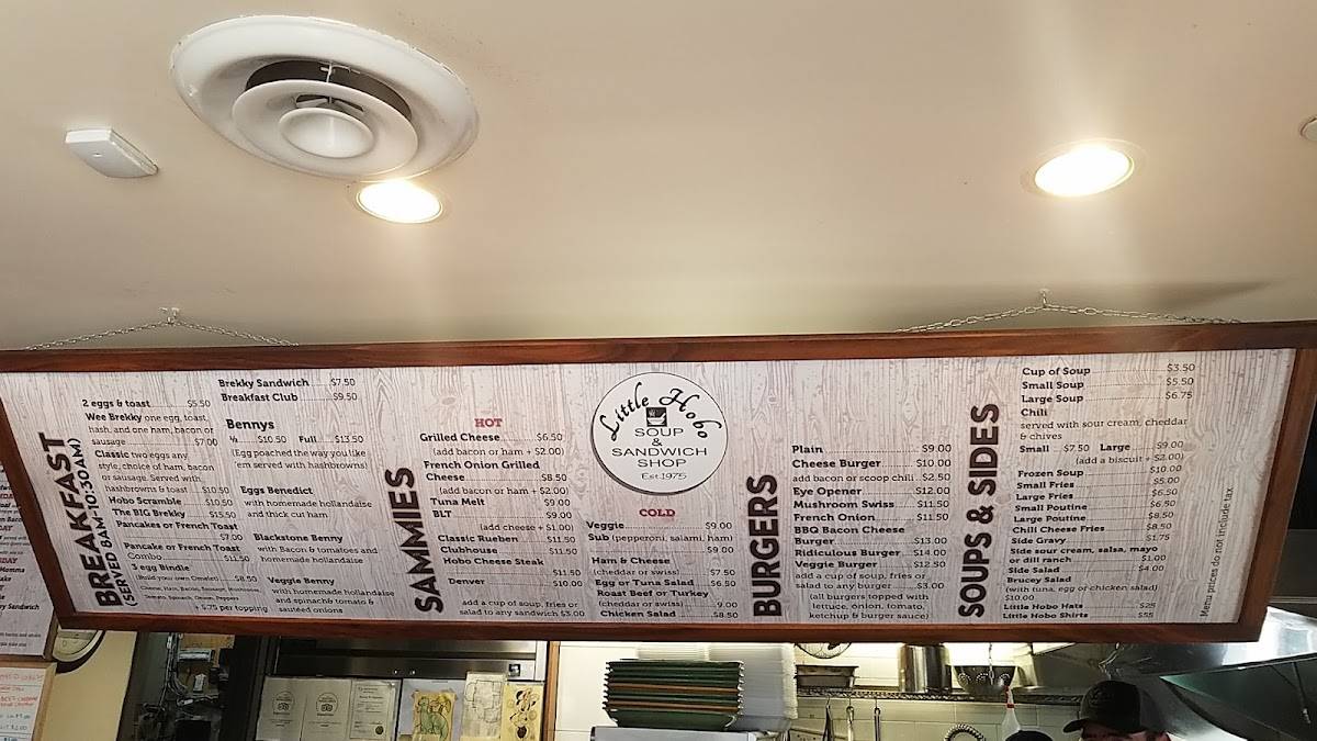 Menu at Little Hobo Soup & Sandwich Shop restaurant, Kelowna