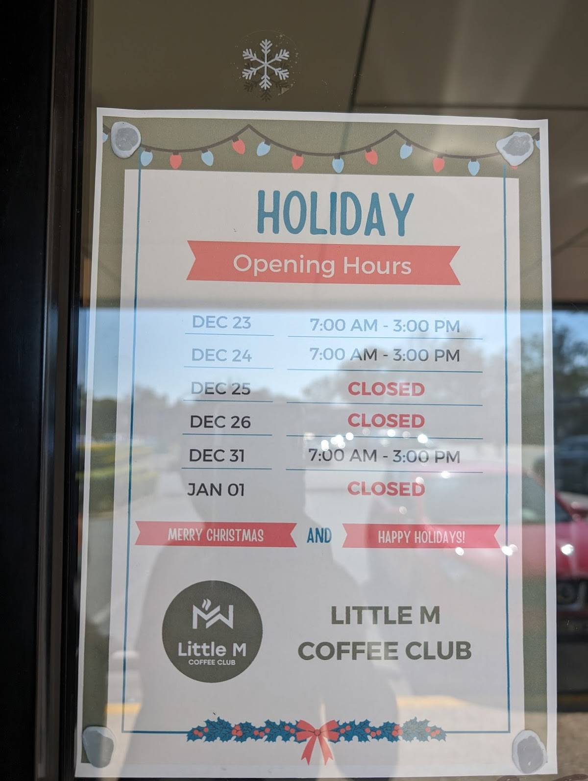 Menu at Little M Coffee House, Goodna