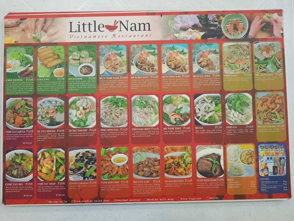 Menu at Little Nam restaurant, Davao City, Door 2