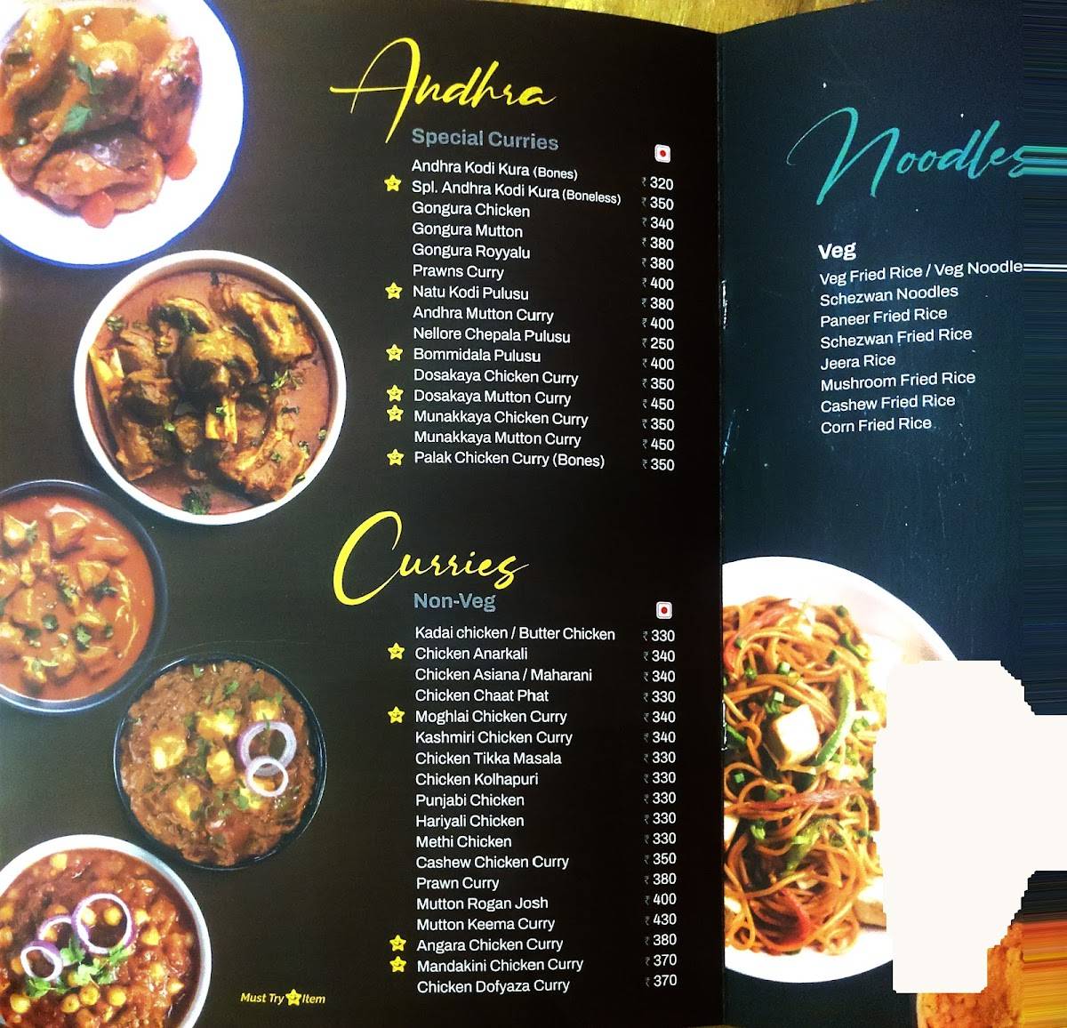 Menu at Little village restaurant, Vijayawada
