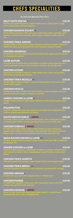 Menu at Littleborough Balti Taste Rochdale fast food, Littleborough