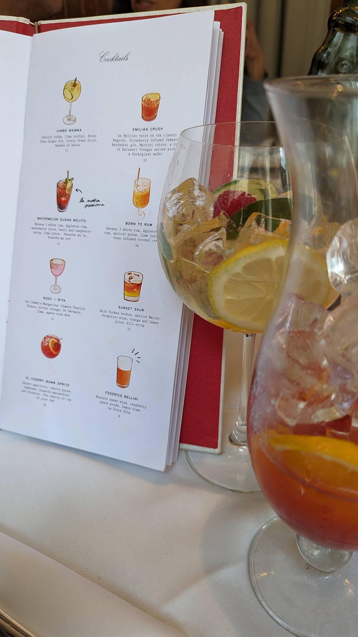 Menu at Ave Mario restaurant, London