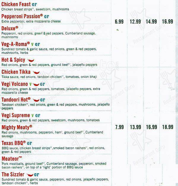 Menu at Domino's Pizza - Islington pizzeria, London, 72 White Lion St