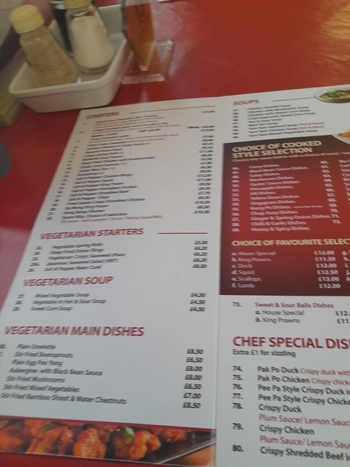 Menu at Long King Chinese Restaurant, Whitby