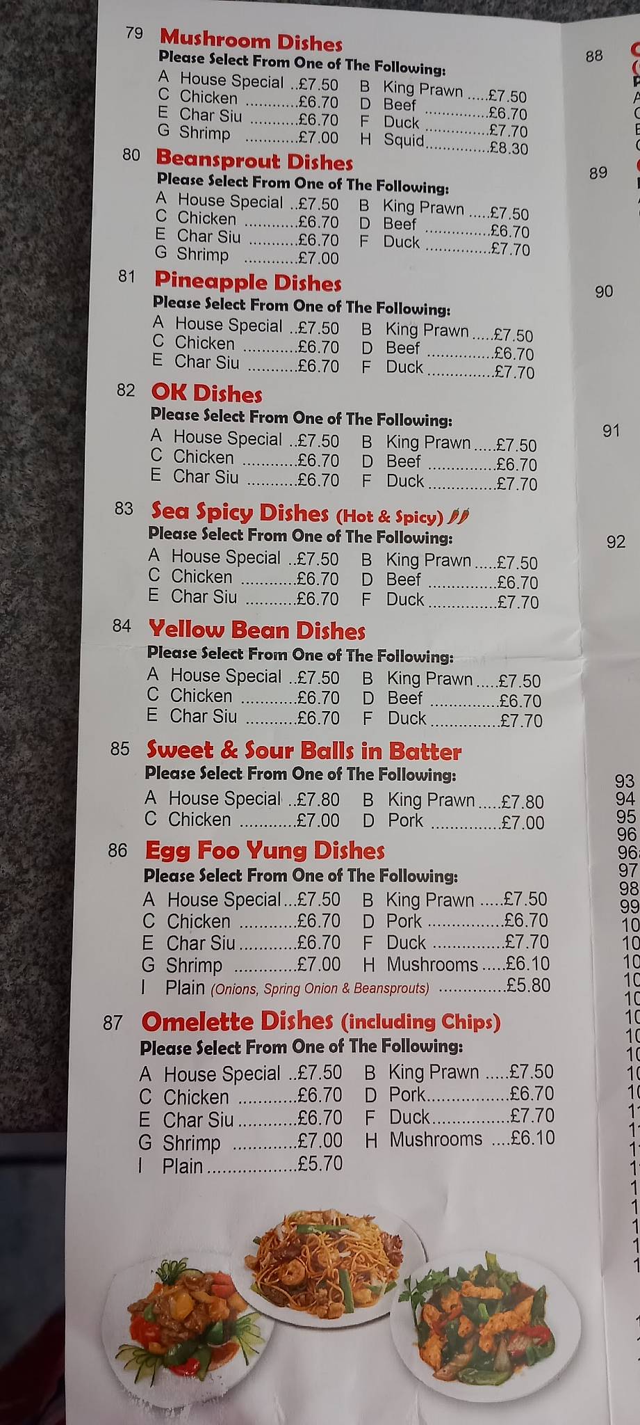 Menu at Long King Chinese Restaurant, Whitby