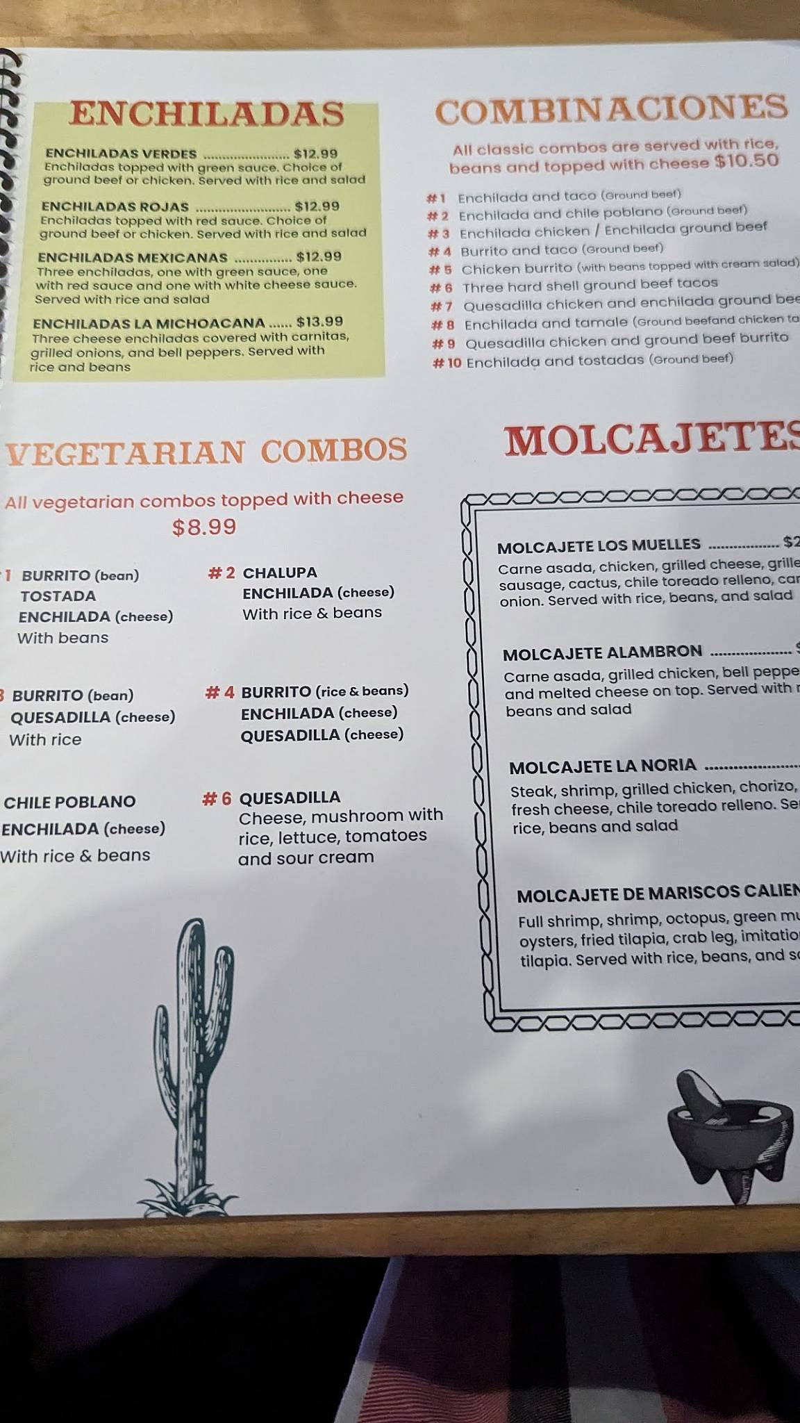 Menu at Los Muelles Mexican Seafood & Grill pub & bar, Clemmons