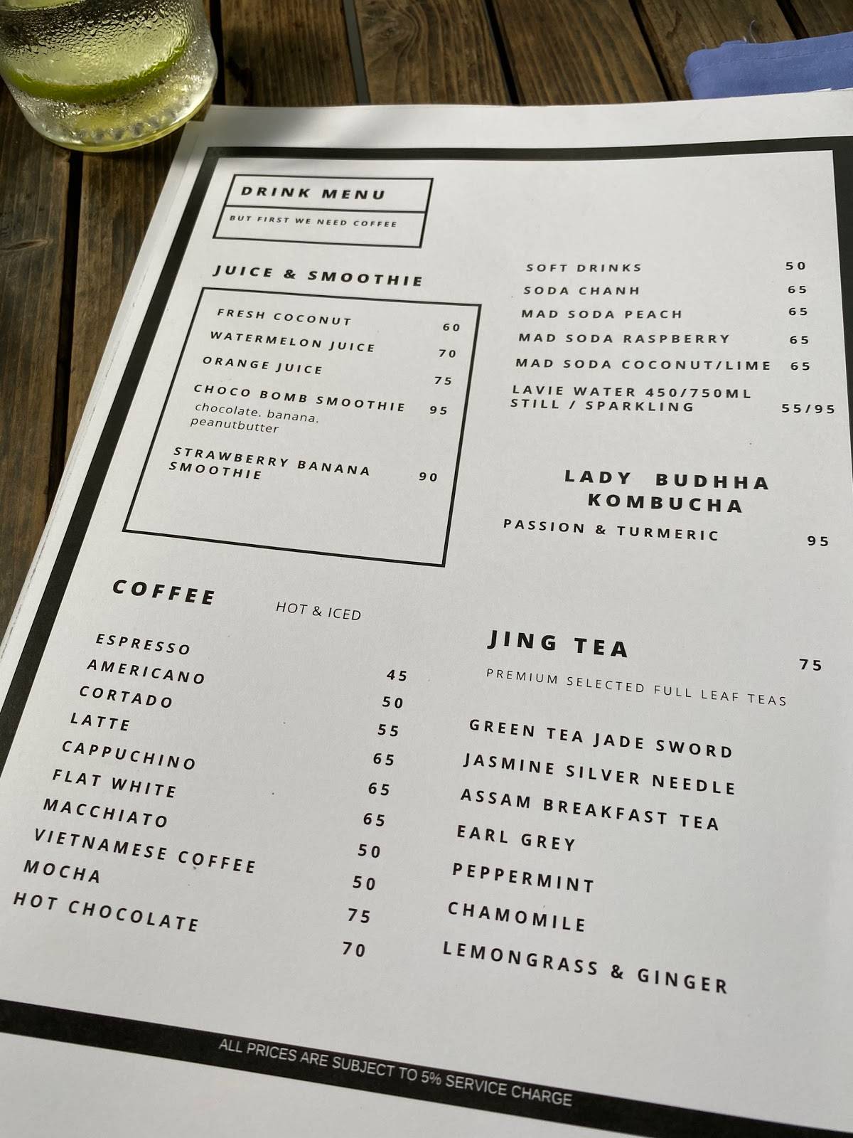 Menu at MAD House restaurant, Ho Chi Minh City, 6/1/2 Nguyễn Ư Dĩ