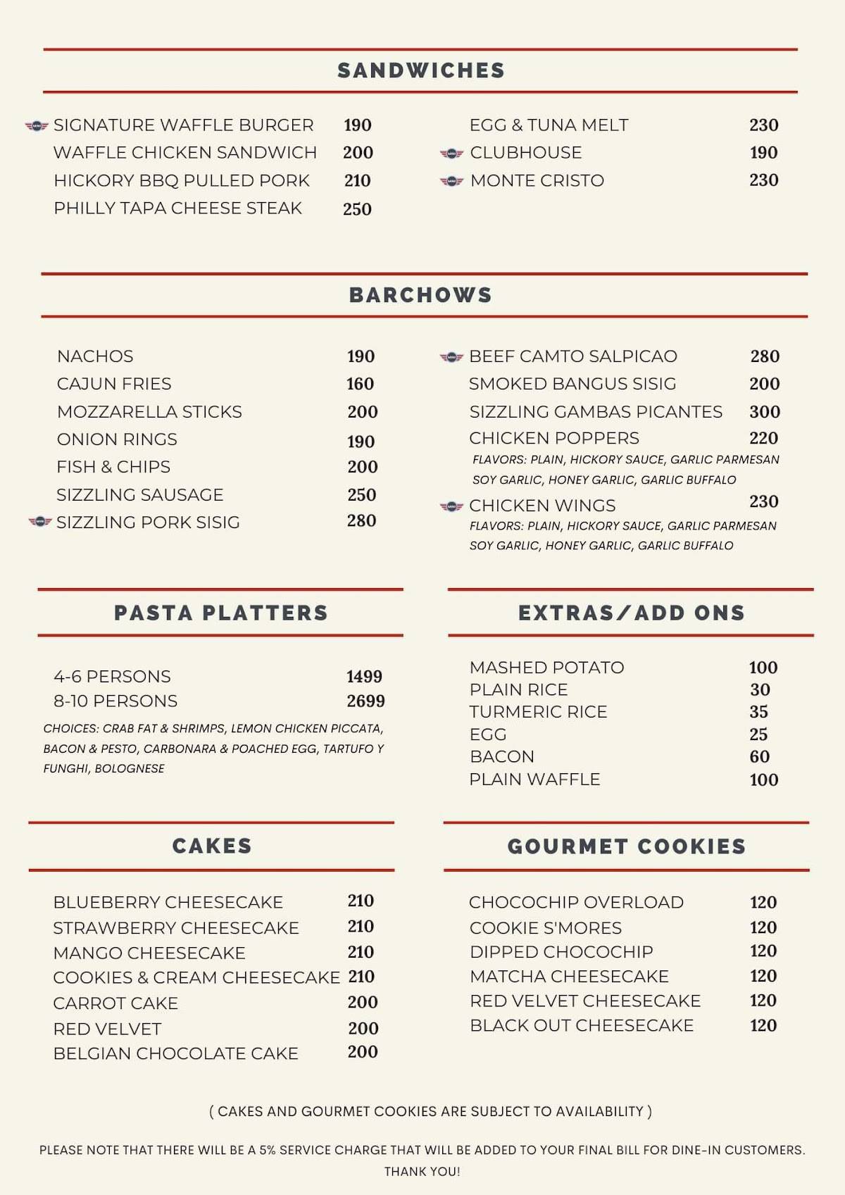 Menu at MINI Garahe Cafe, Lipa