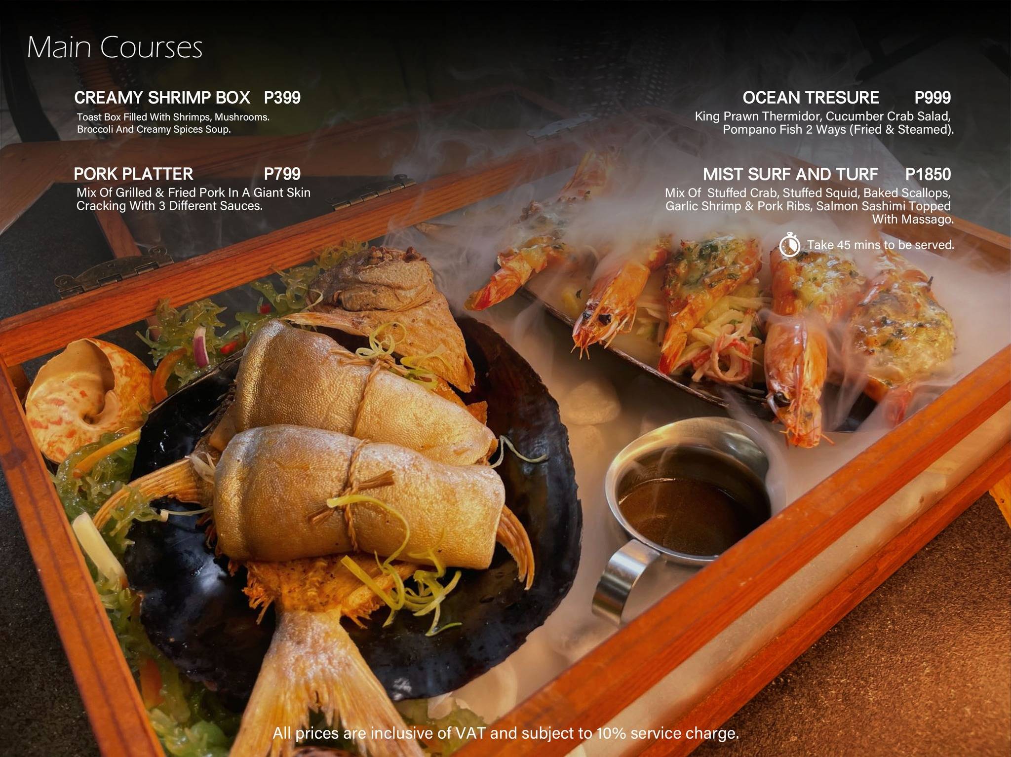 Menu at MIST restaurant, Panglao, Anos Fonacier Circumferential Rd