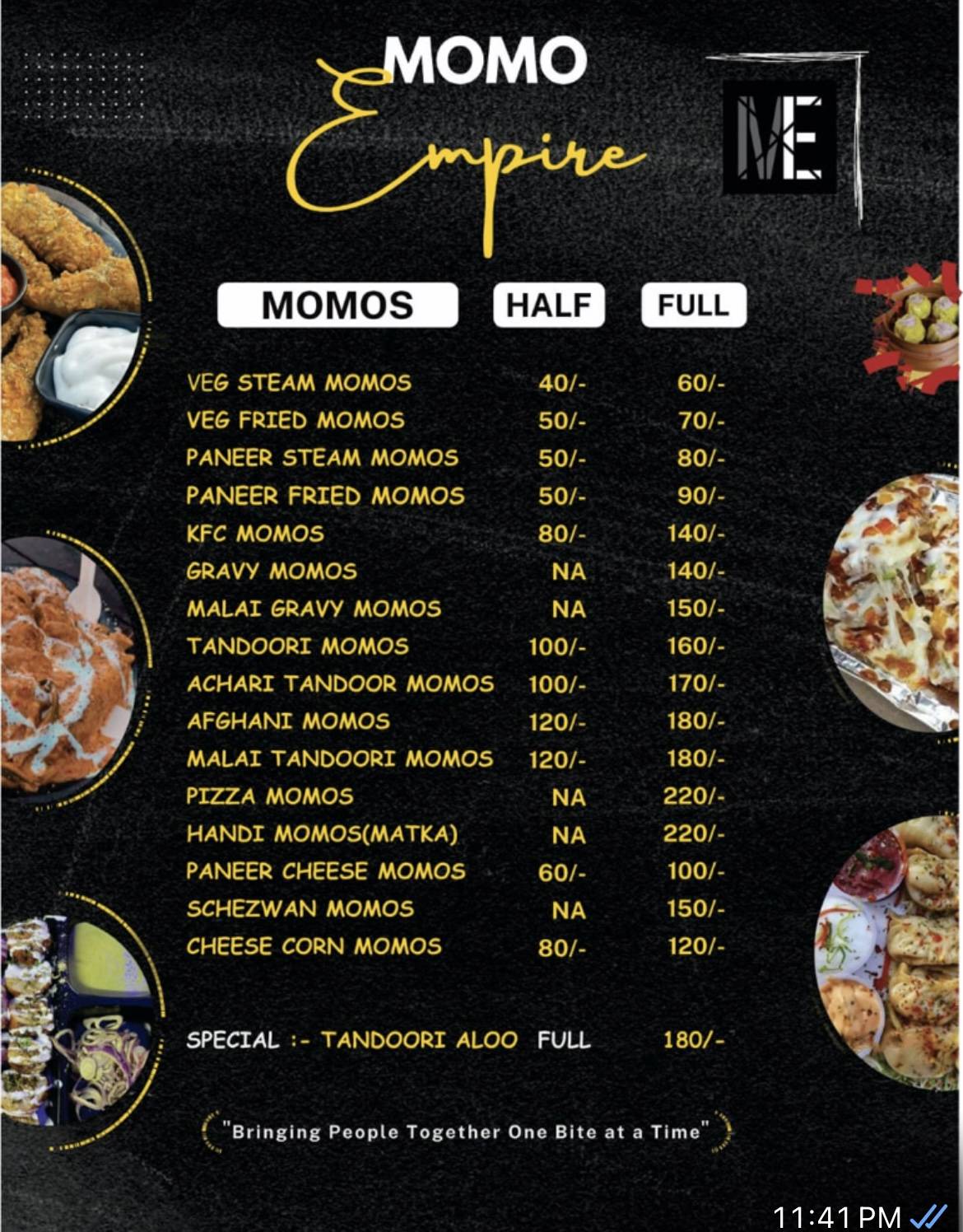 Menu at MOMO EMPIRE, Bhilwara