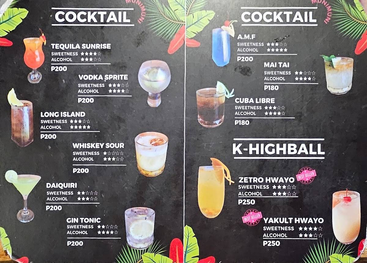 Menu at Muni-Muni restaurant, Malay