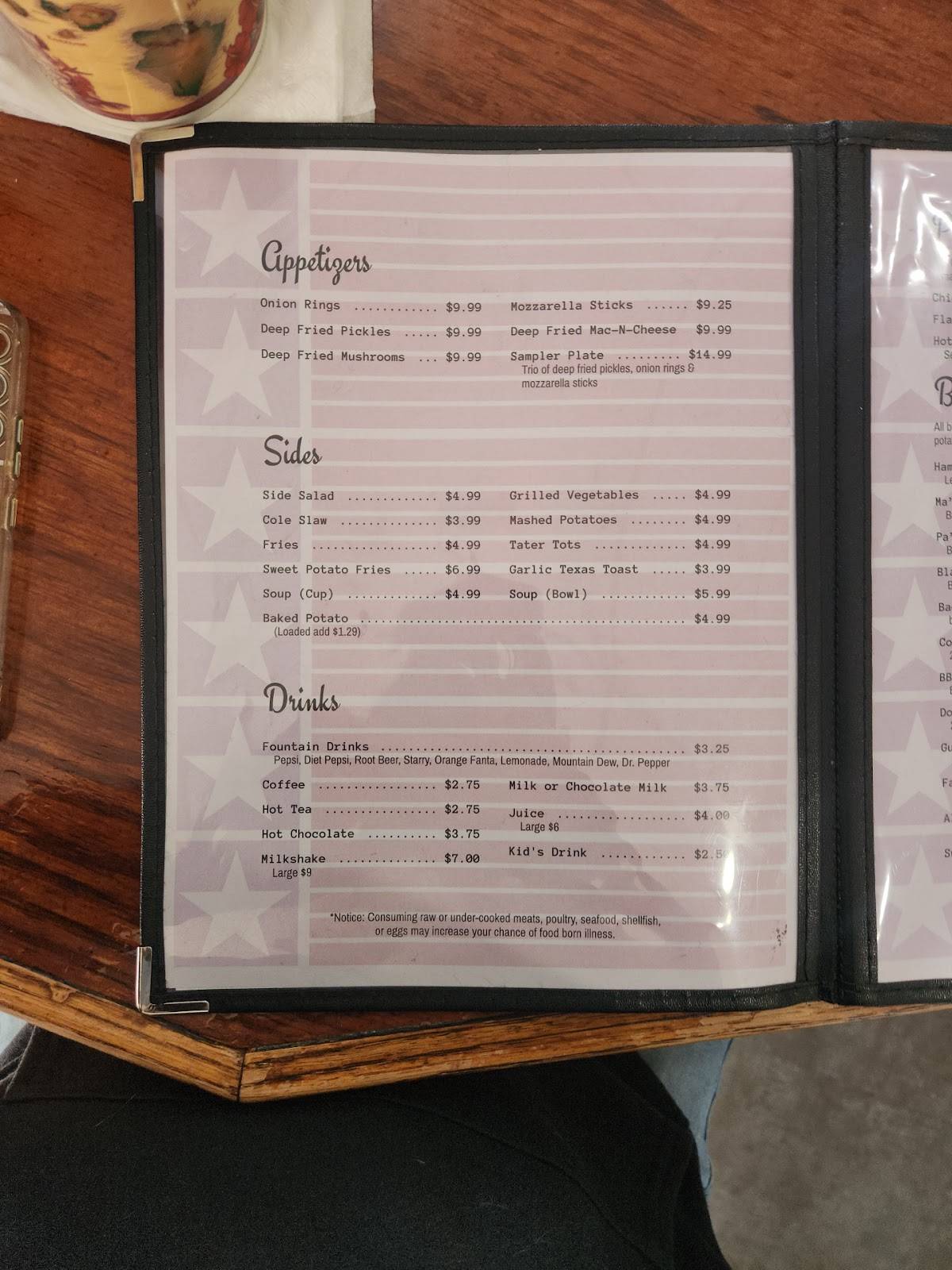 Menu at Ma and Pa's Family Diner restaurant, Yelm